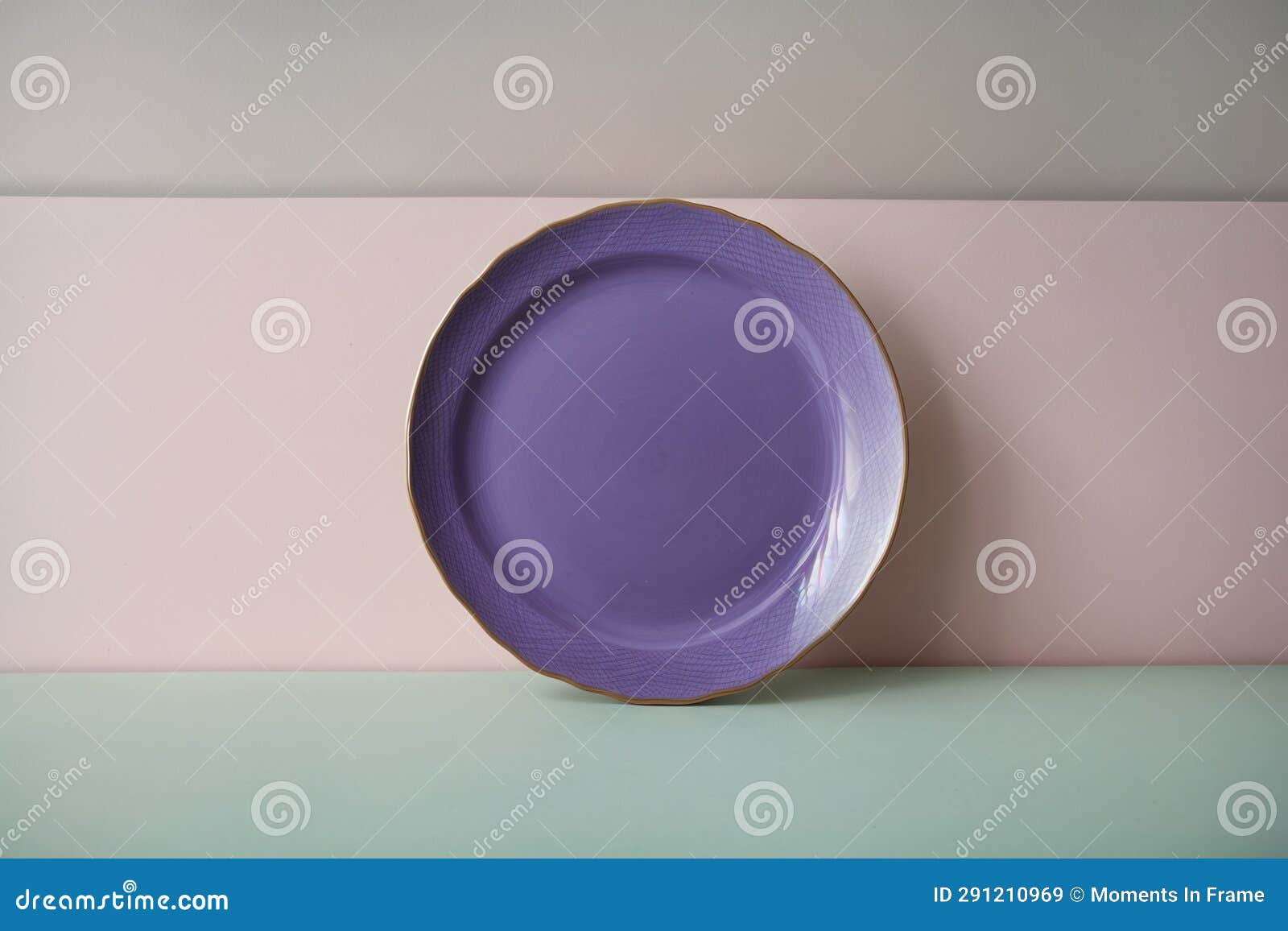 Purple Plate on Colorful Background Stock Illustration - Illustration ...
