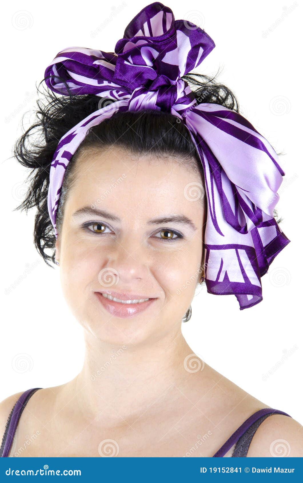 Purple portrait of a woman stock image. Image of smile - 19152841