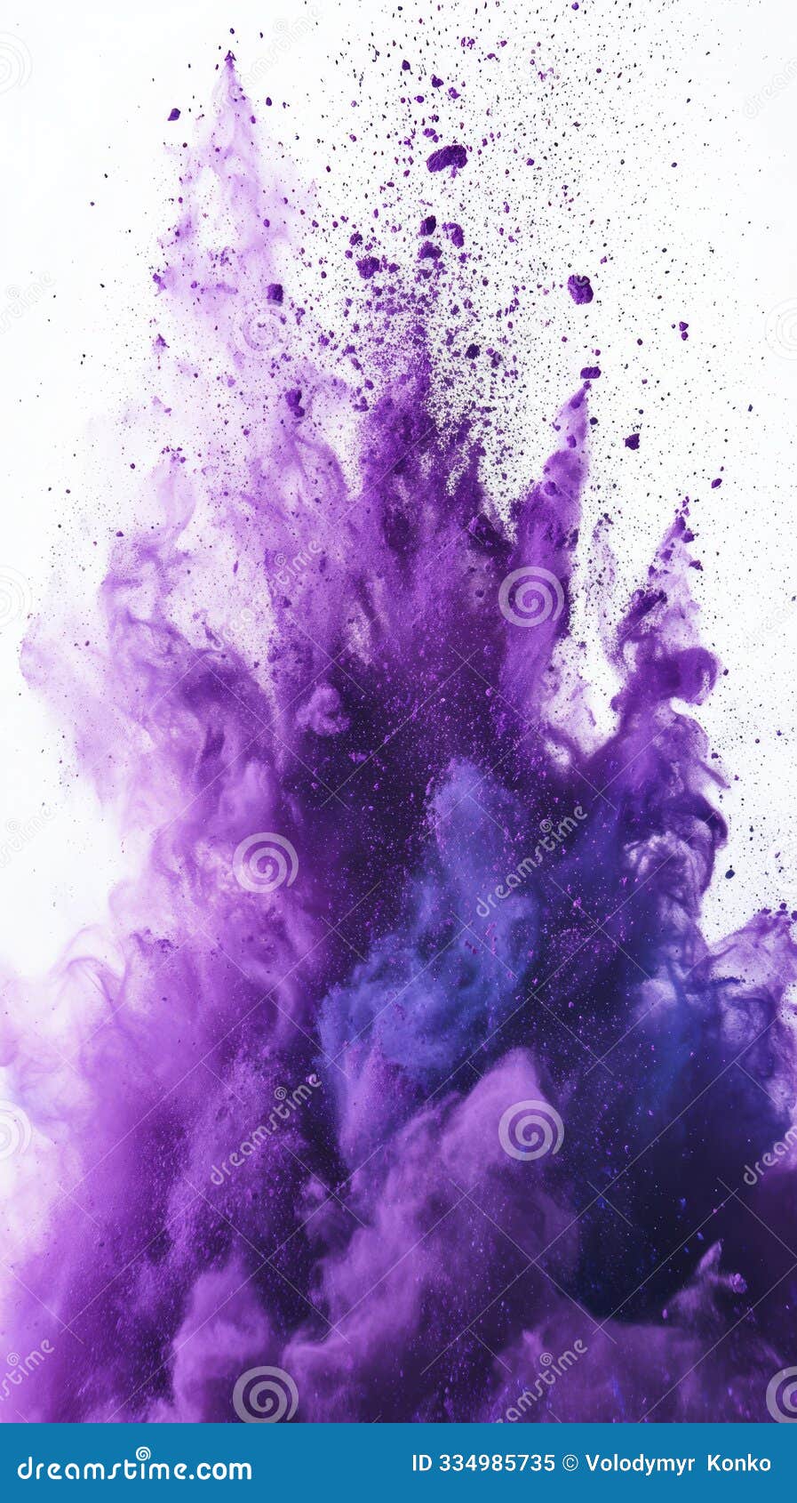 Purple Powder Explosion on White Background Stock Image - Image of ...