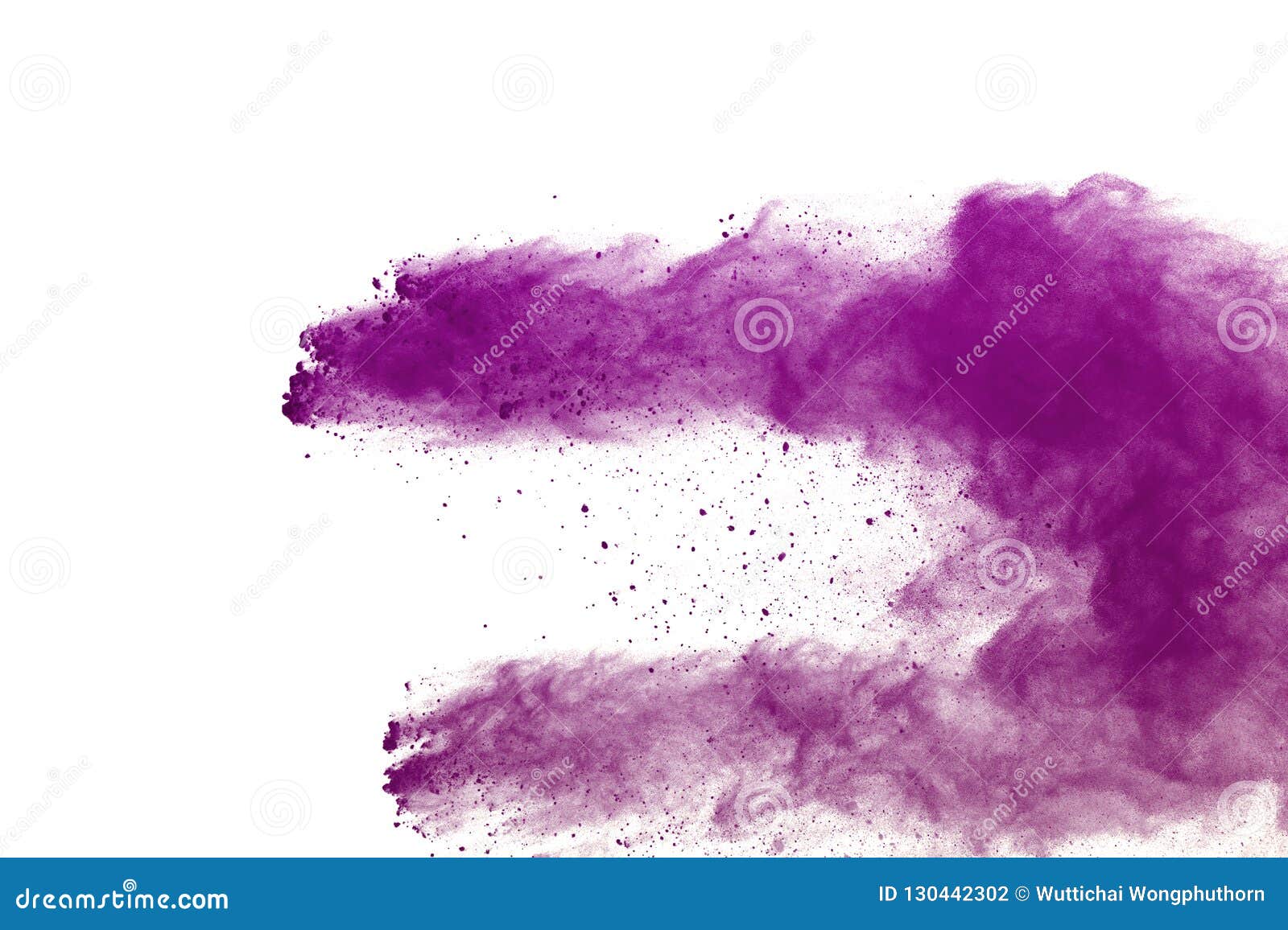Purple Powder Explosion on White Background. Colored Cloud. Colorful ...