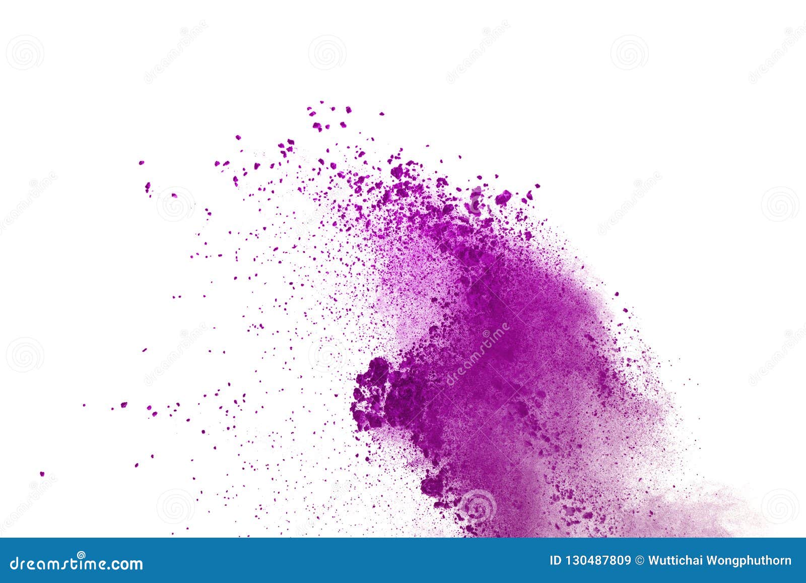 Purple Powder Explosion on White Background. Colored Cloud. Colorful ...