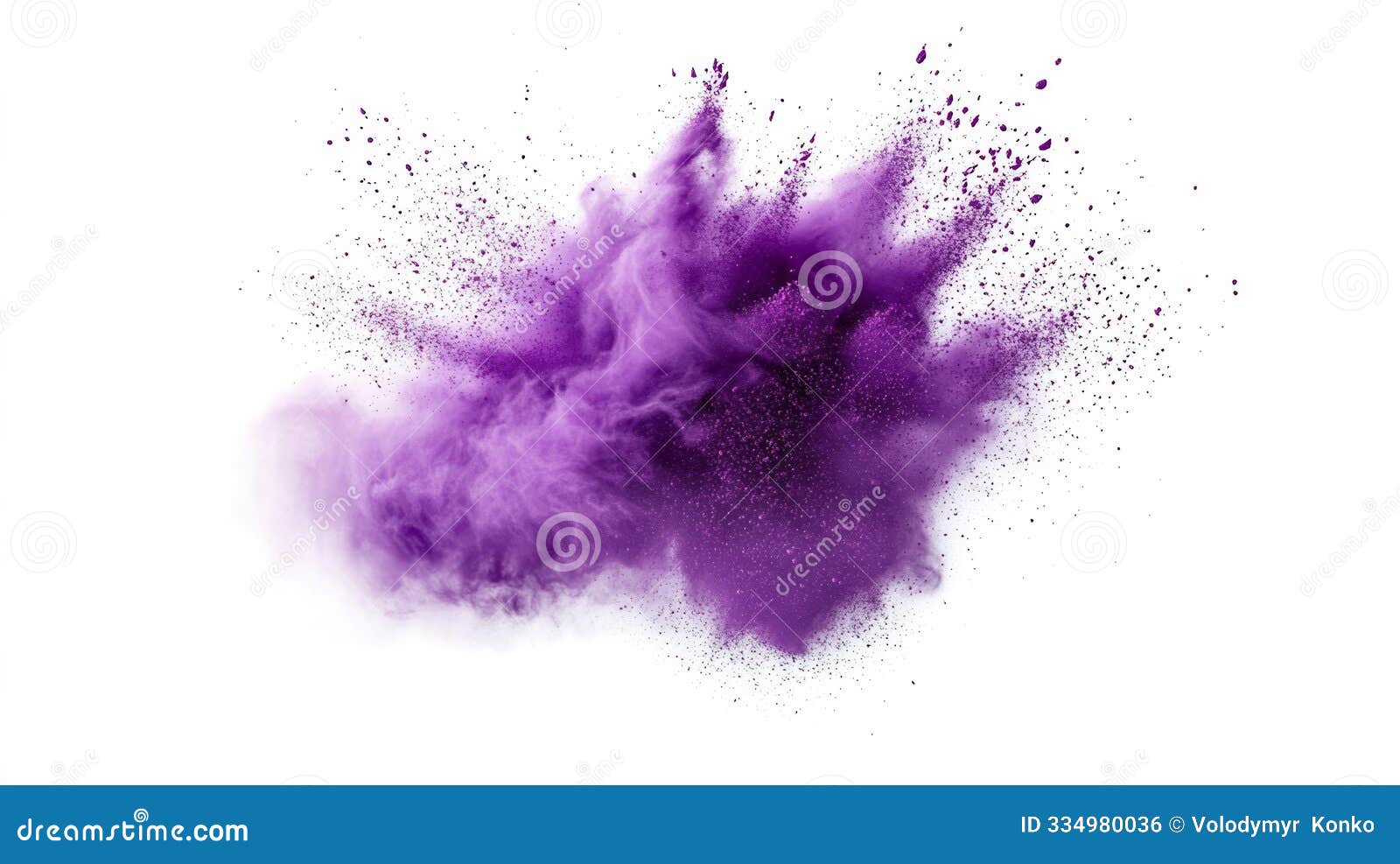 Purple Powder Explosion on White Background, Dynamic Art. Abstract ...