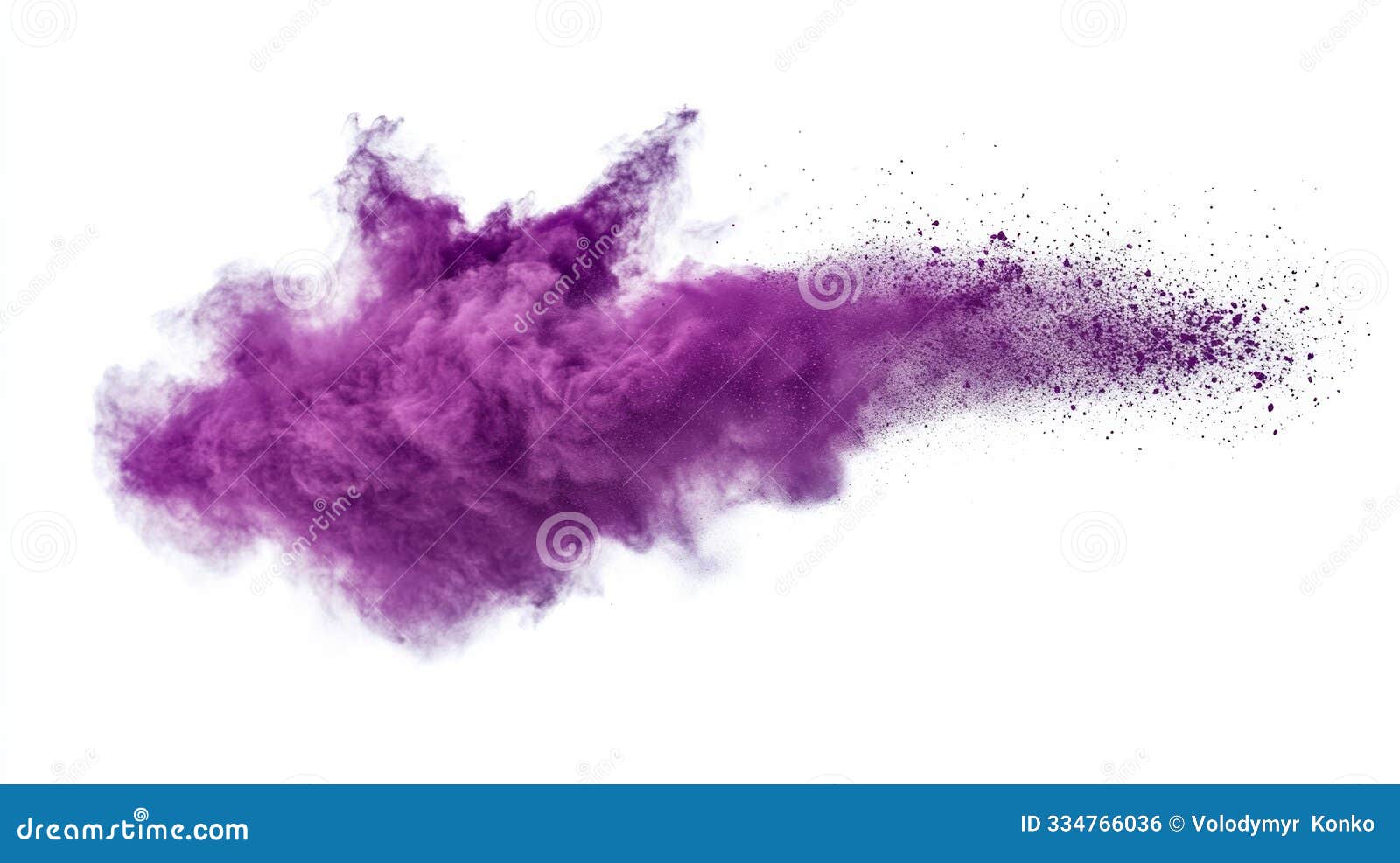 Purple Powder Explosion on White Background, Dynamic Motion. Abstract ...
