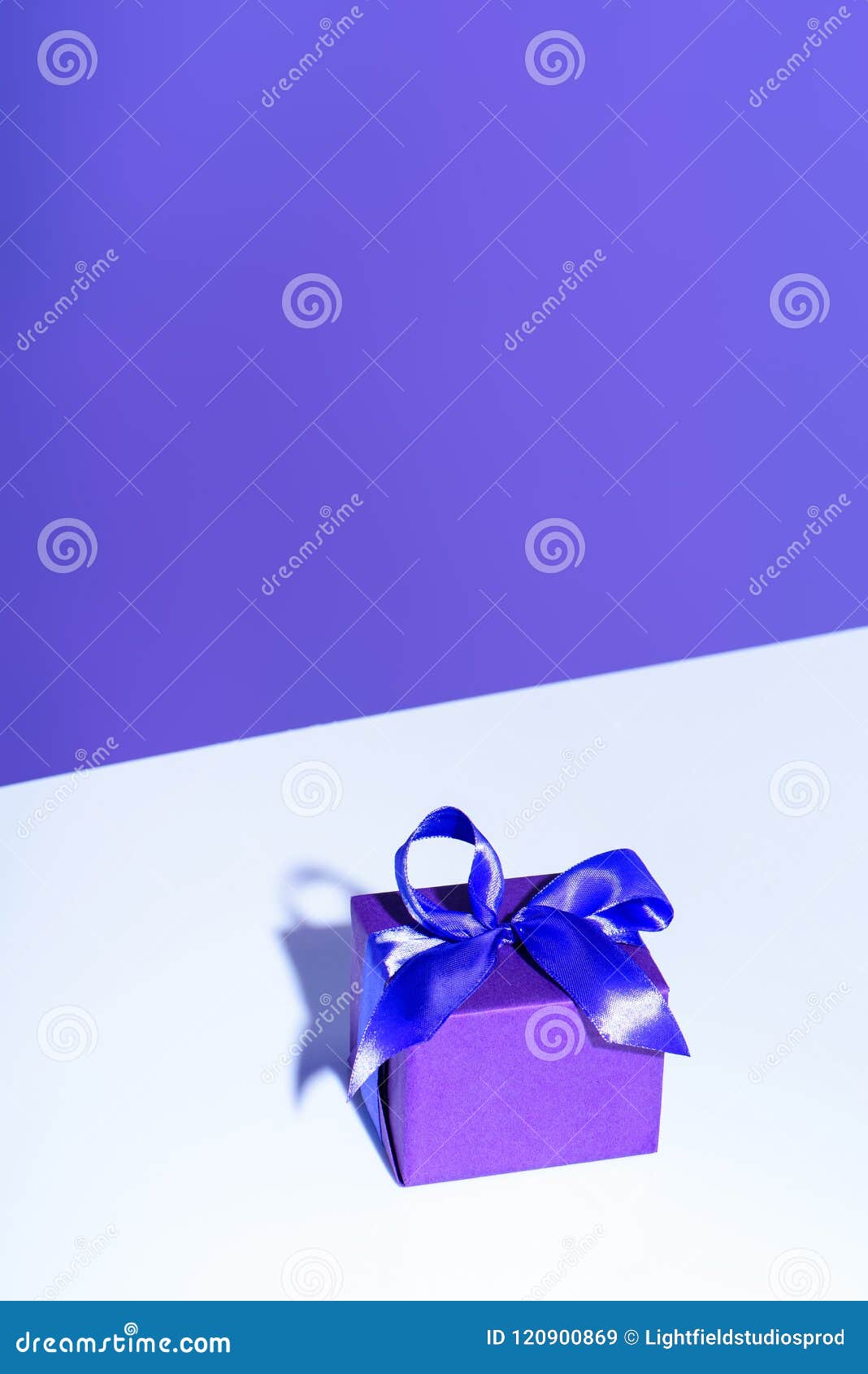 Purple Present with Bow, Ultra Stock Image - Image of greeting, year ...