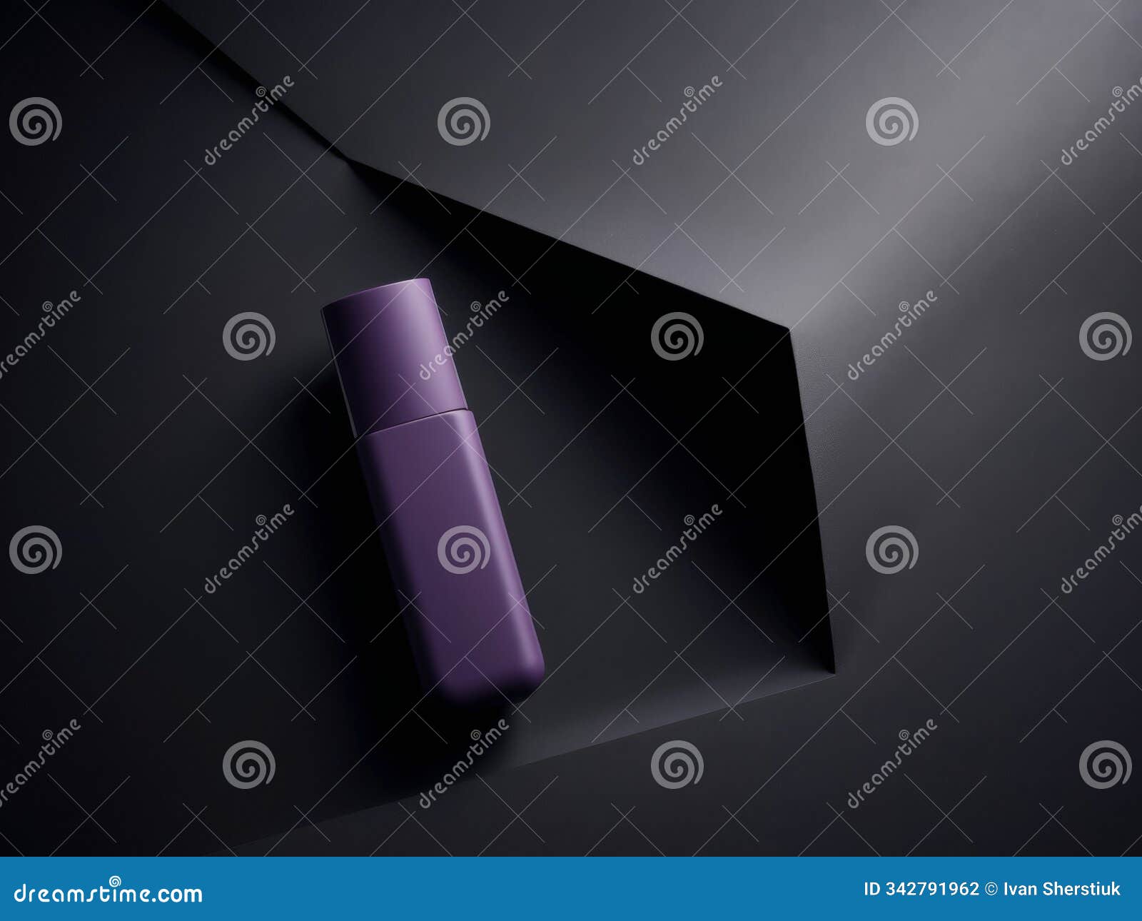 Purple Product Background, Black Stone Stand Or Podium Pedestal Royalty ...
