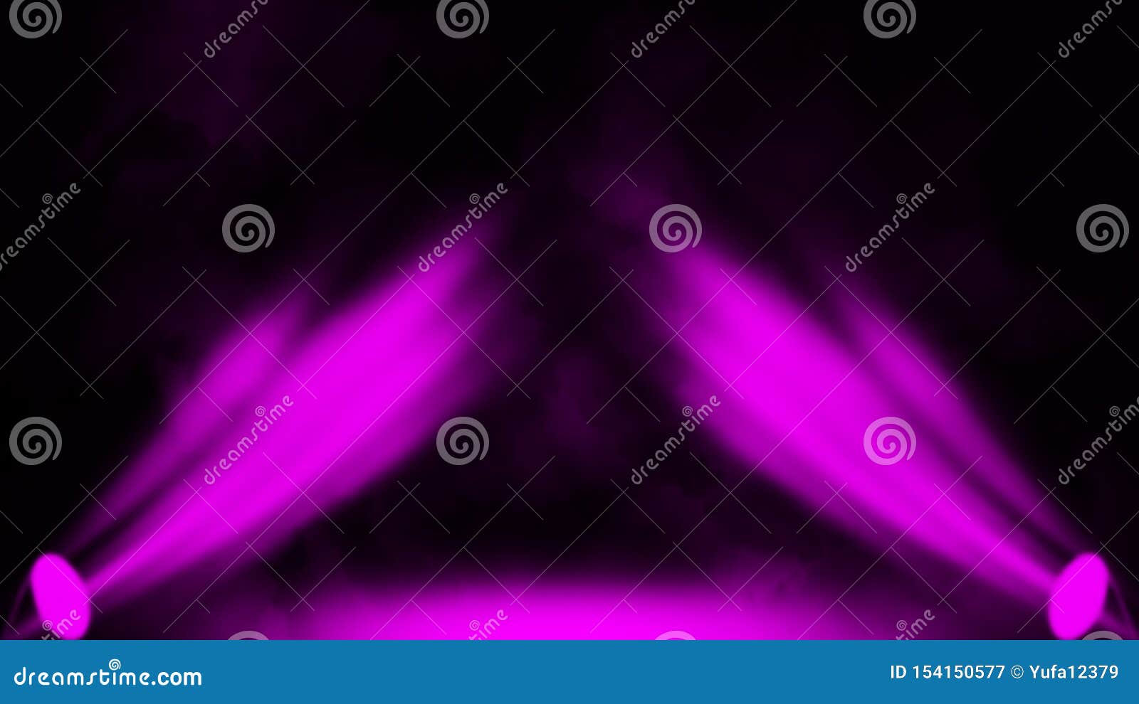 Purple Projector. Spotlight Stage With Smoke On Black Background.Design ...