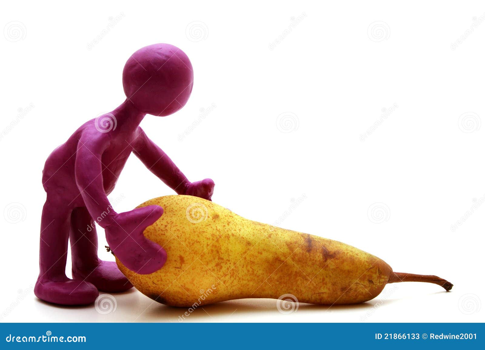Purple Puppet of Plasticine Grabbing Yellow Pearl Stock Image - Image ...