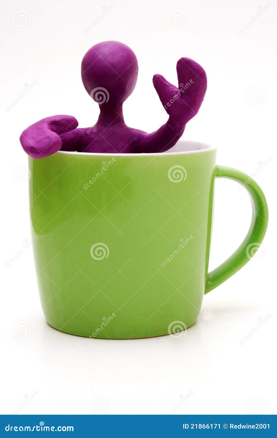 Purple Puppet of Plasticine Signing from Cup Stock Image - Image of ...