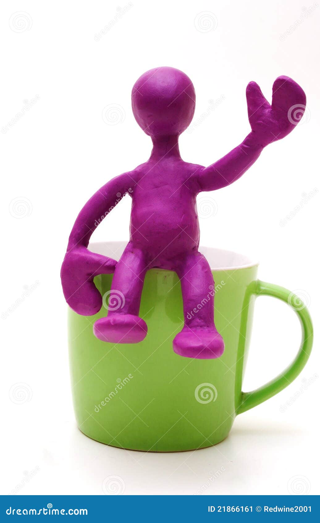 Purple Puppet of Plasticine Sitting on Cup Stock Image - Image of ...