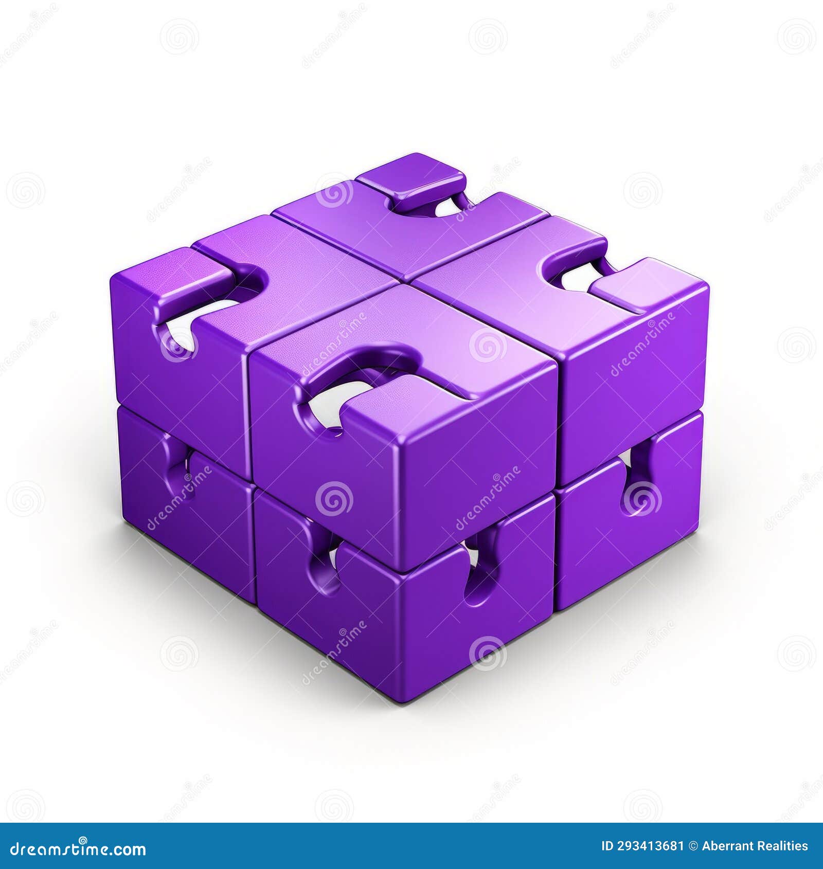 A Purple Puzzle Piece on a White Background Stock Illustration ...