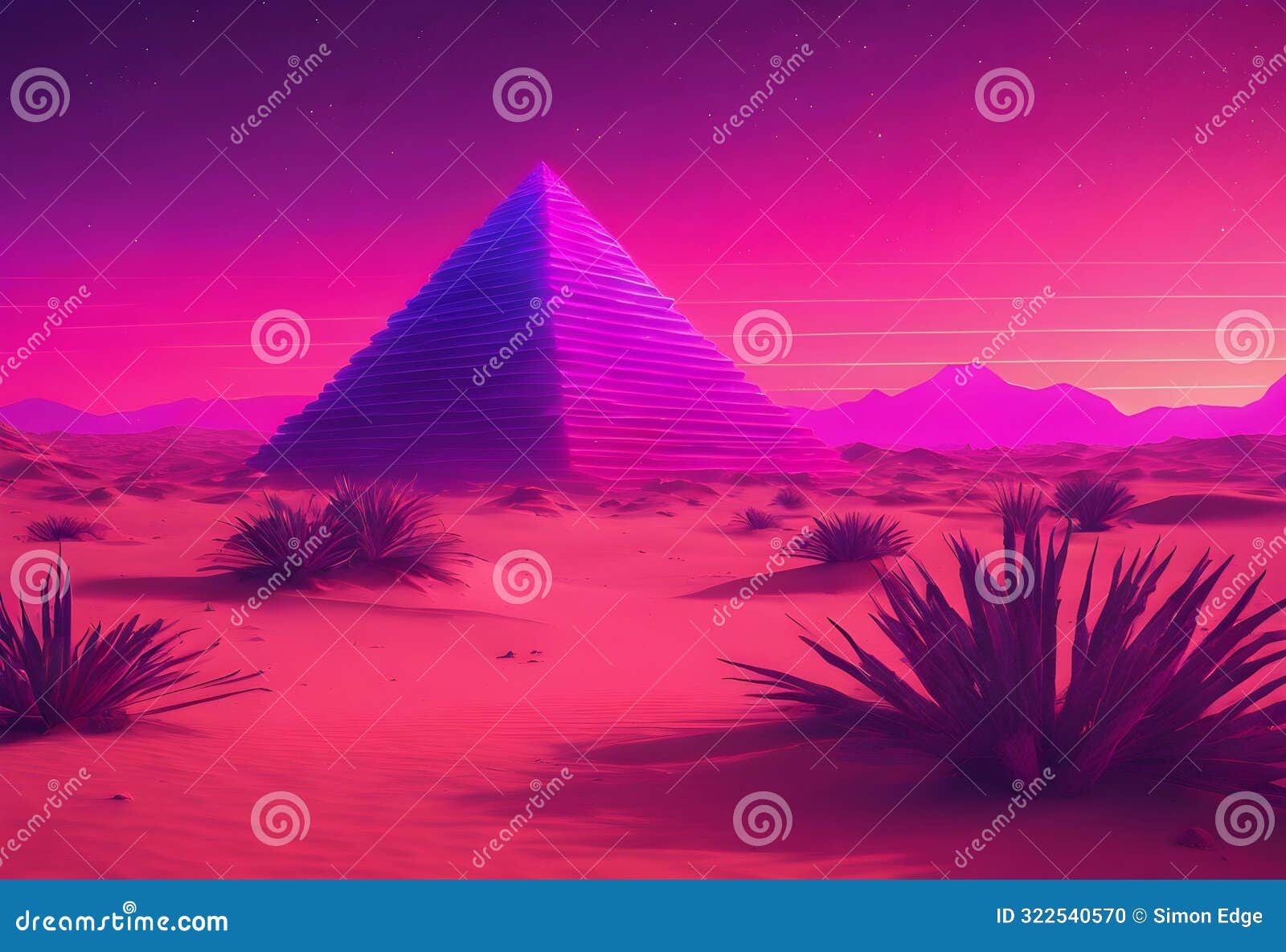A Purple Pyramid In The Desert Stock Photography | CartoonDealer.com ...