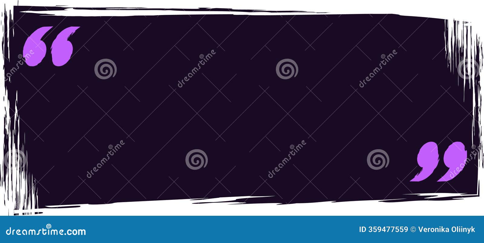 Purple Quotation Marks are Framing a Dark Grunge Rectangular Text Box ...