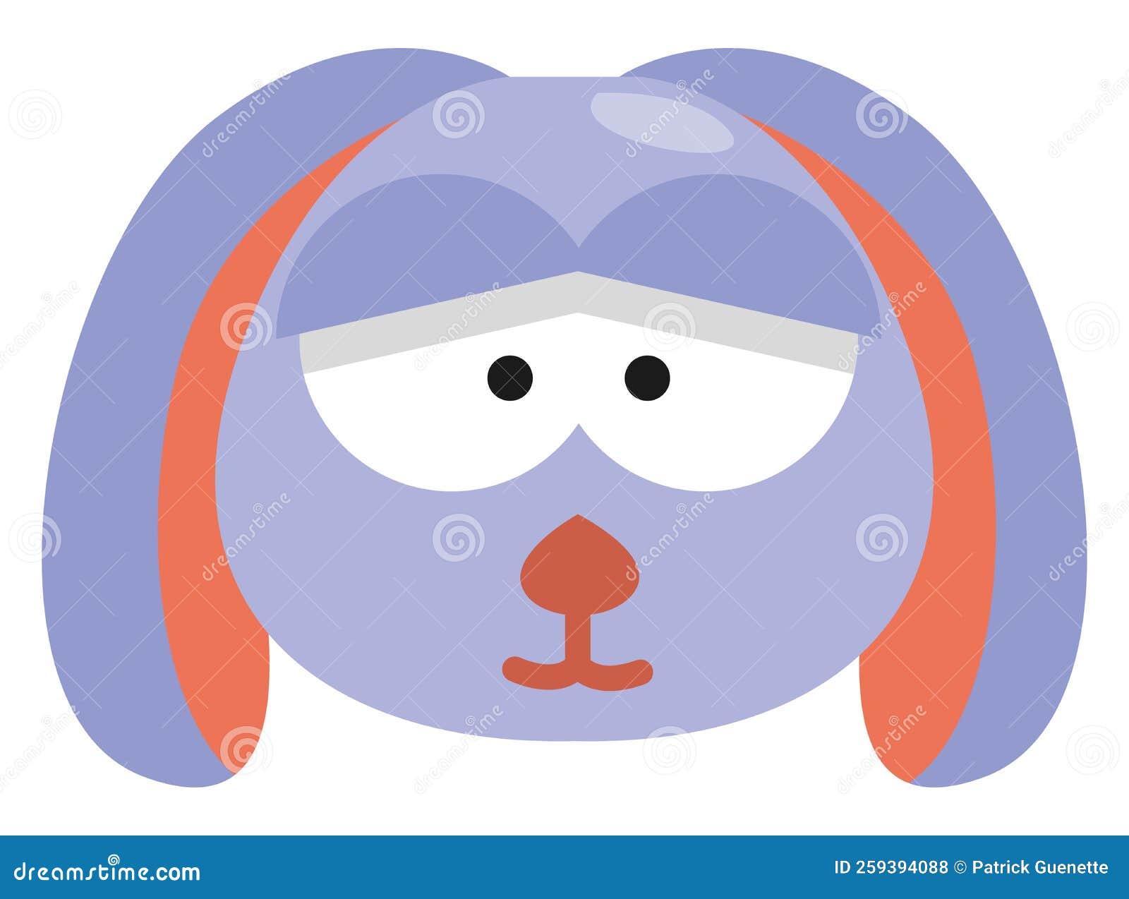 Purple Rabbit Laughing Head Emoticon. Doodle Icon Image Vector ...