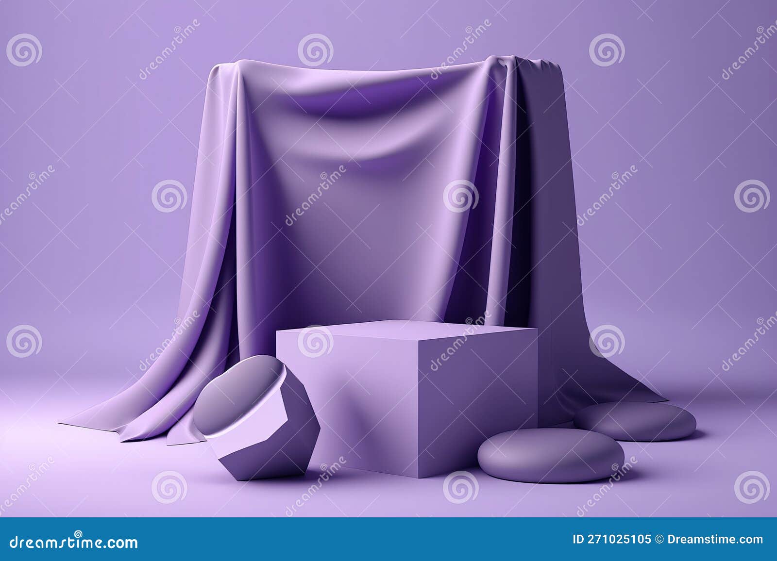 Purple Rectangular Empty Plinth with Fabric Top. Premium Plinth for ...