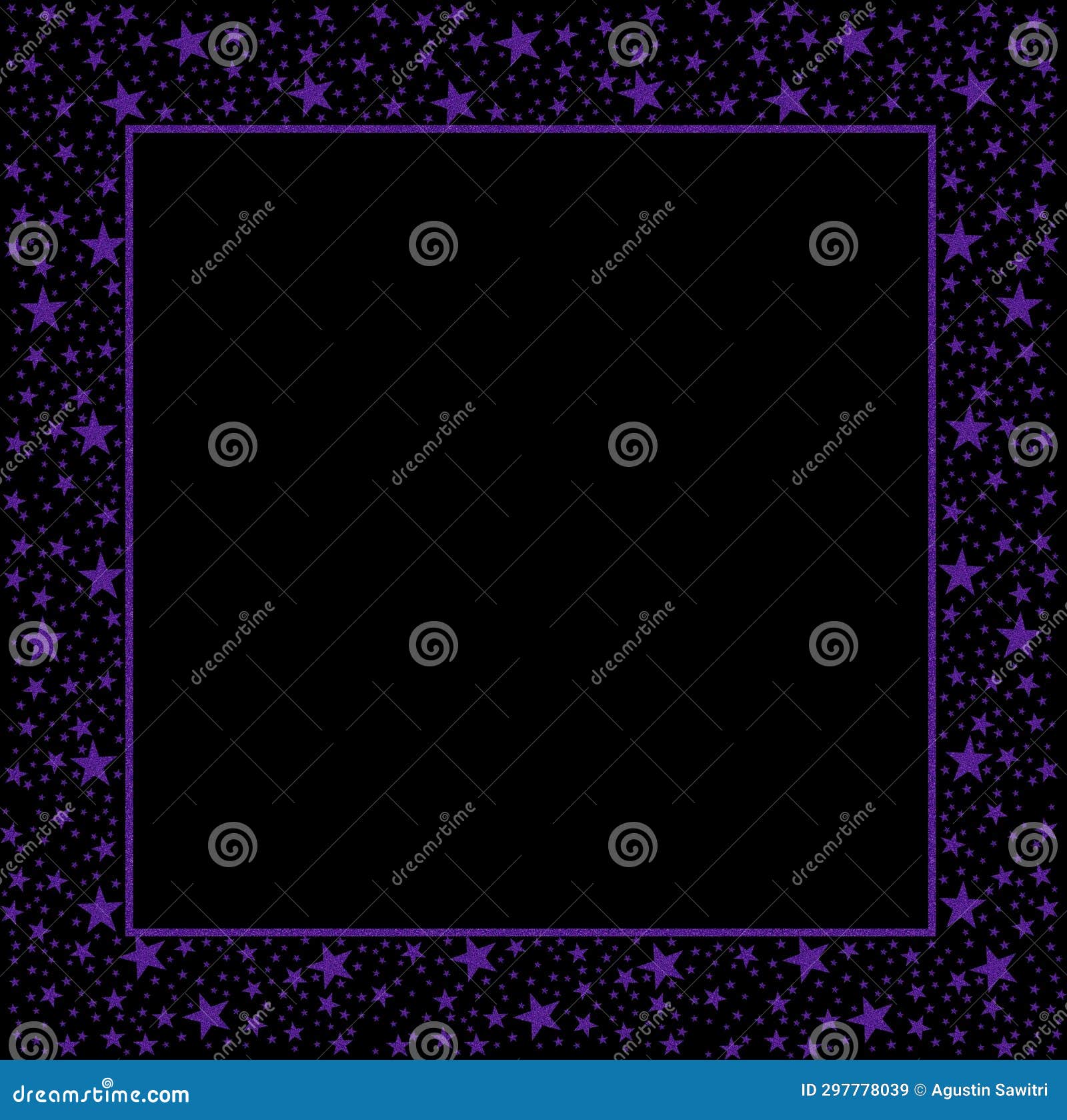 Purple Rectangular or Square Frame with Purple Sparkling Star Clipart ...