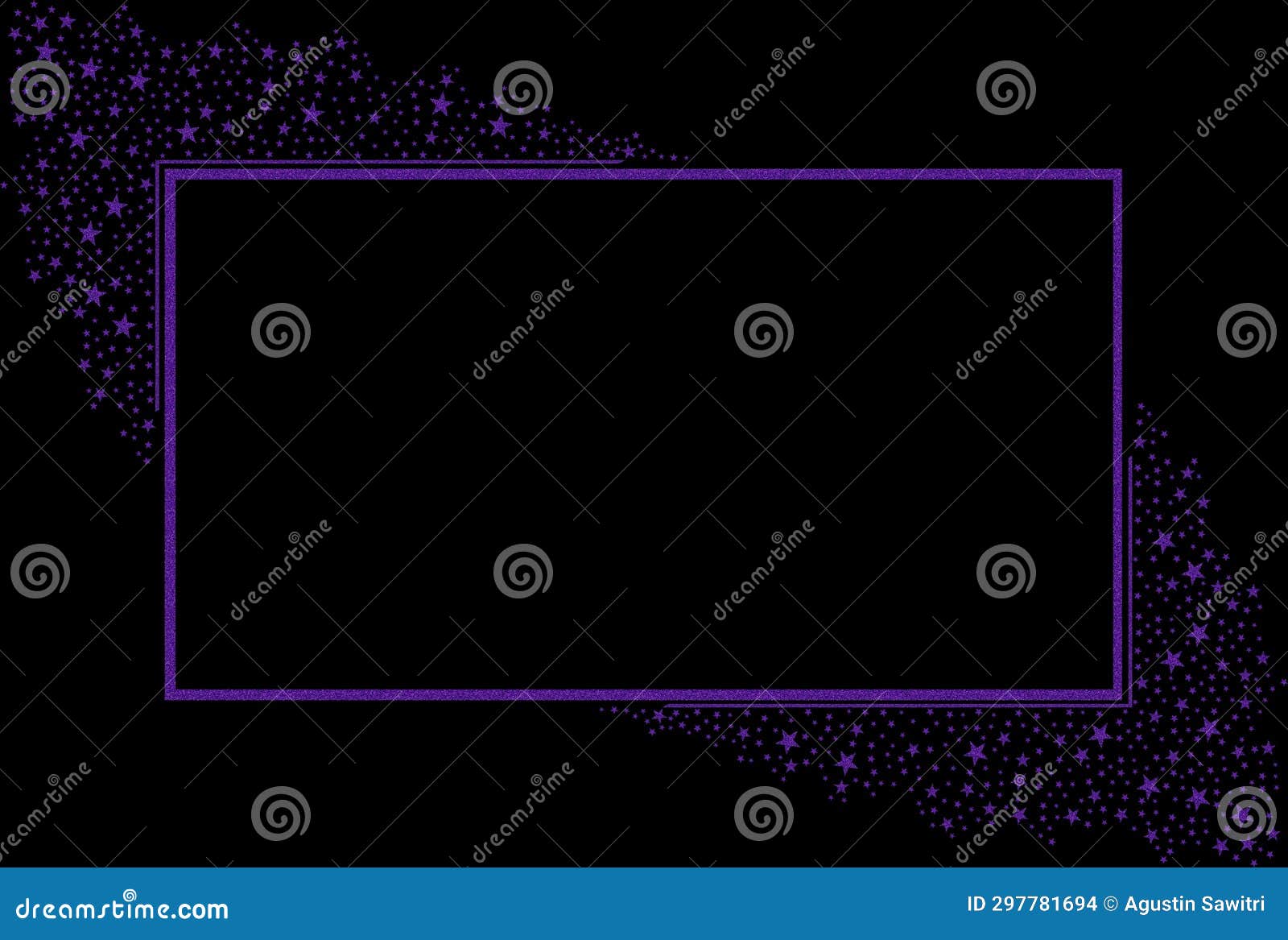 Purple Rectangular or Square Frame with Purple Sparkling Star Clipart ...