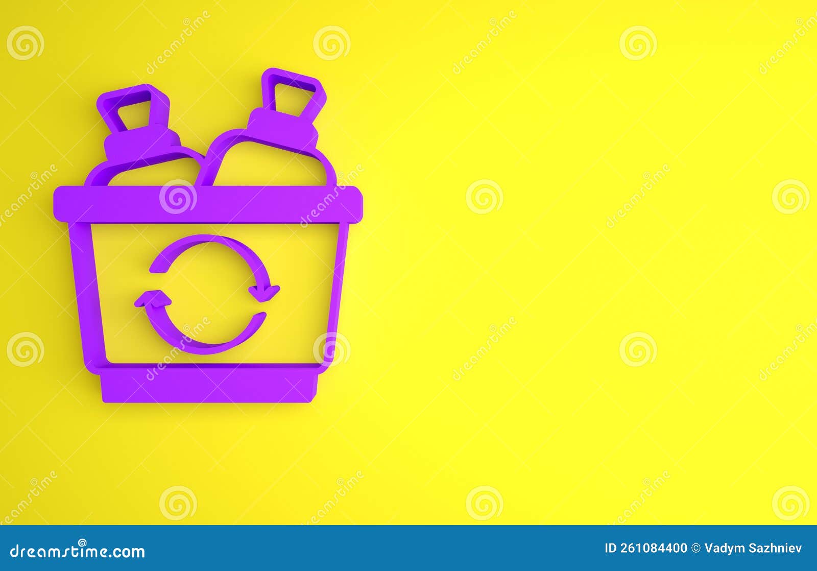 Purple Recycle Bin with Recycle Symbol Icon Isolated on Yellow ... Purple Recycle Bin with Recycle Symbol Icon Isolated on Yellow ...
