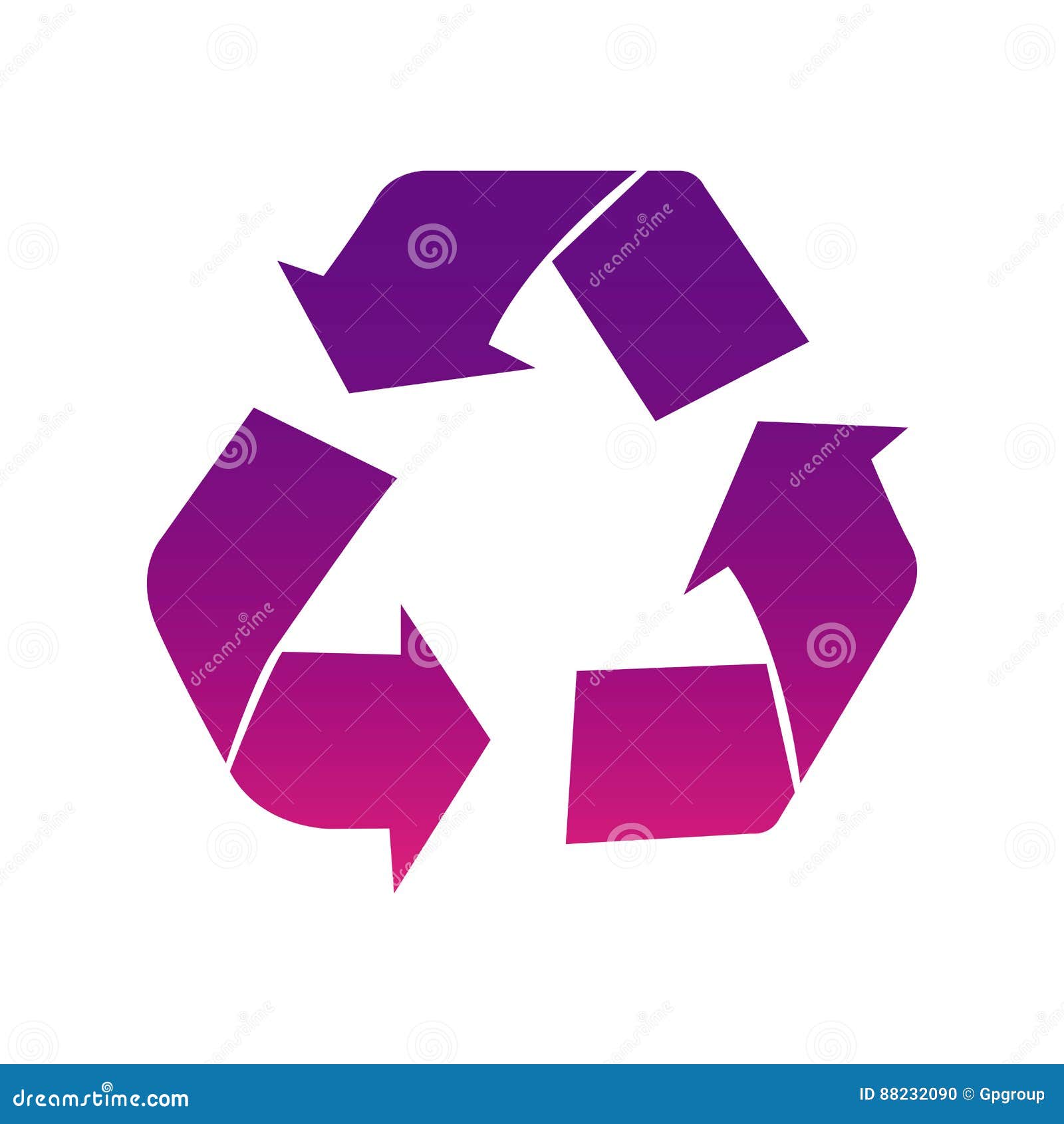 Purple recycle sign icon stock illustration. Illustration of circle ...