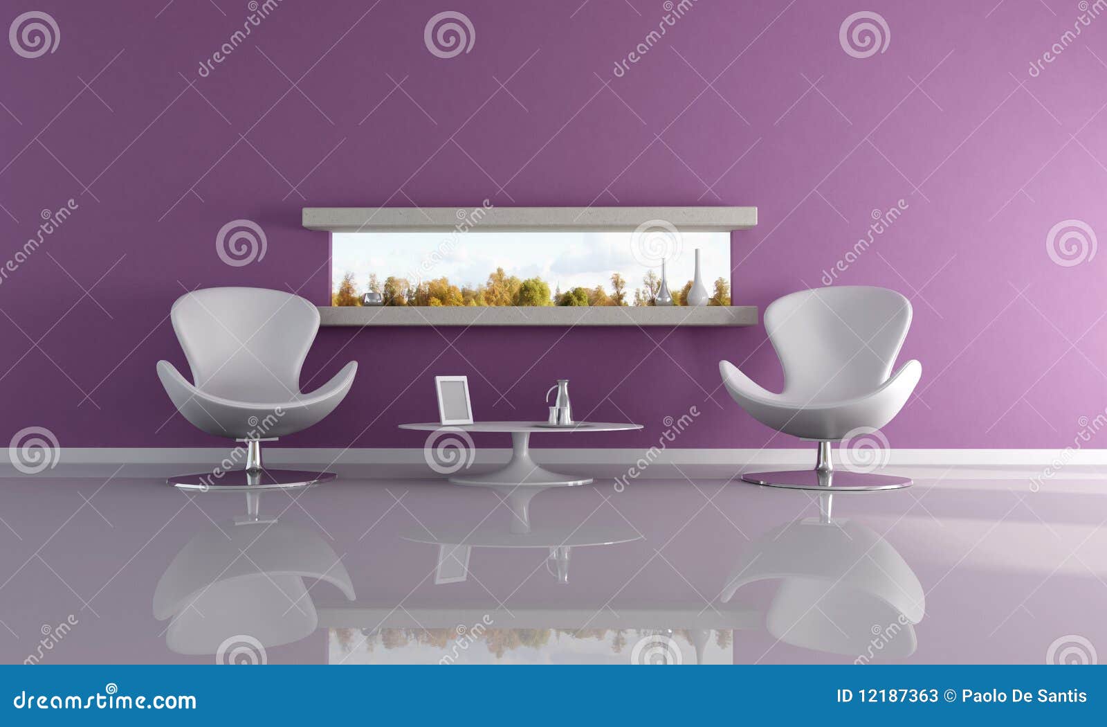 Purple relax room stock illustration. Illustration of creative - 12187363