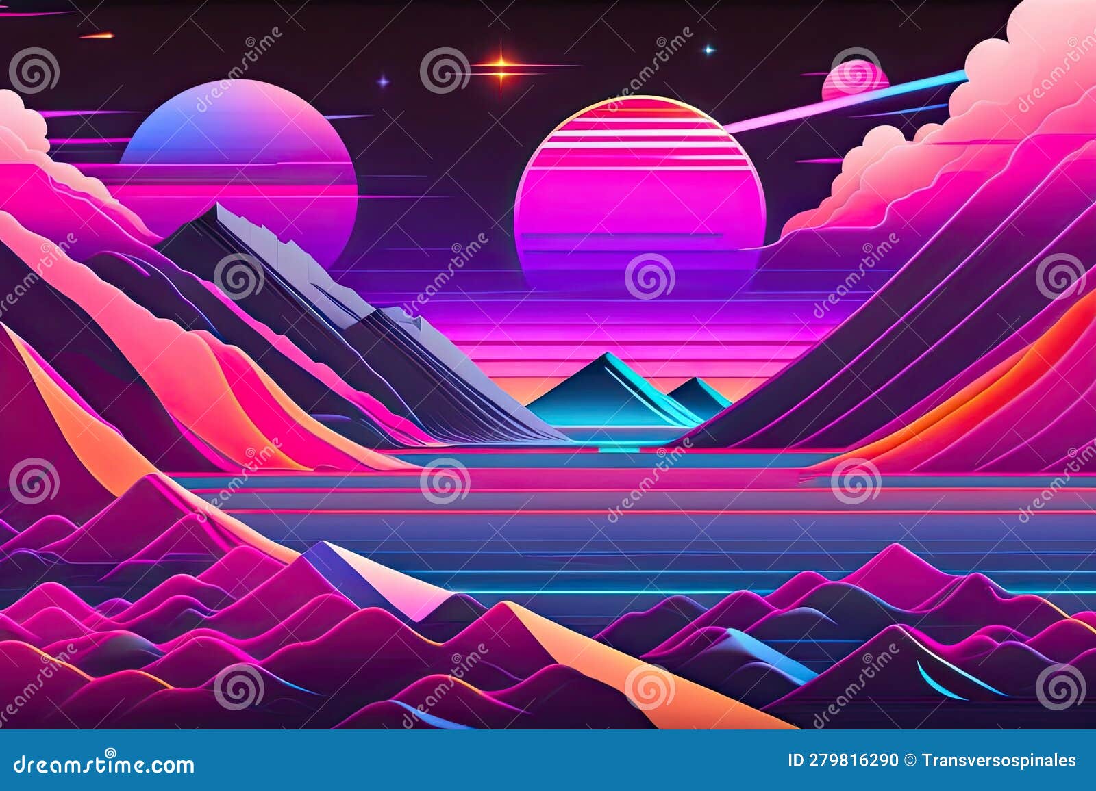 Purple Retrowave Abstract Background Design Generative AI Stock ...