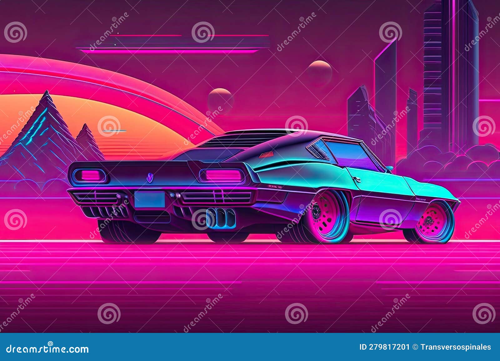 Purple Retrowave Abstract Background Design Generative AI Stock ...