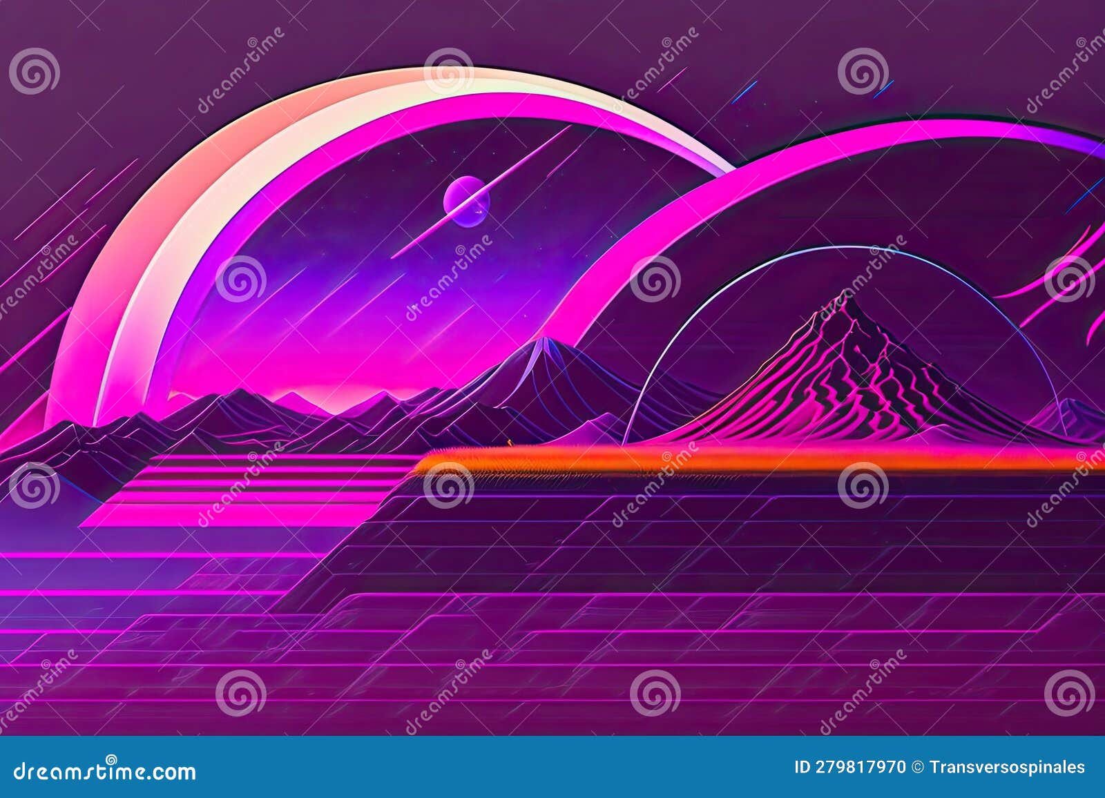 Purple Retrowave Abstract Background Design Generative AI Stock ...