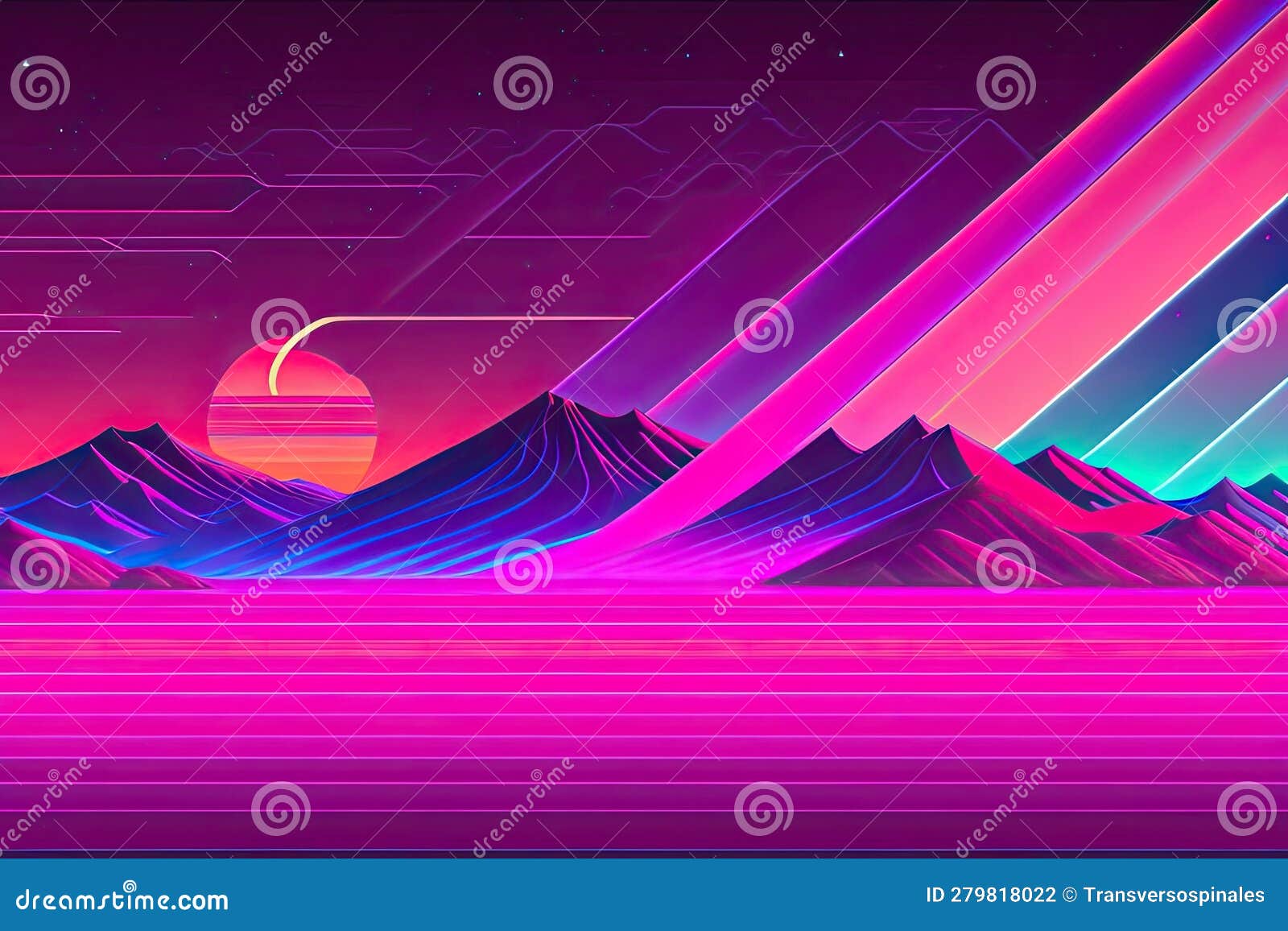 Purple Retrowave Abstract Background Design Generative AI Stock ...