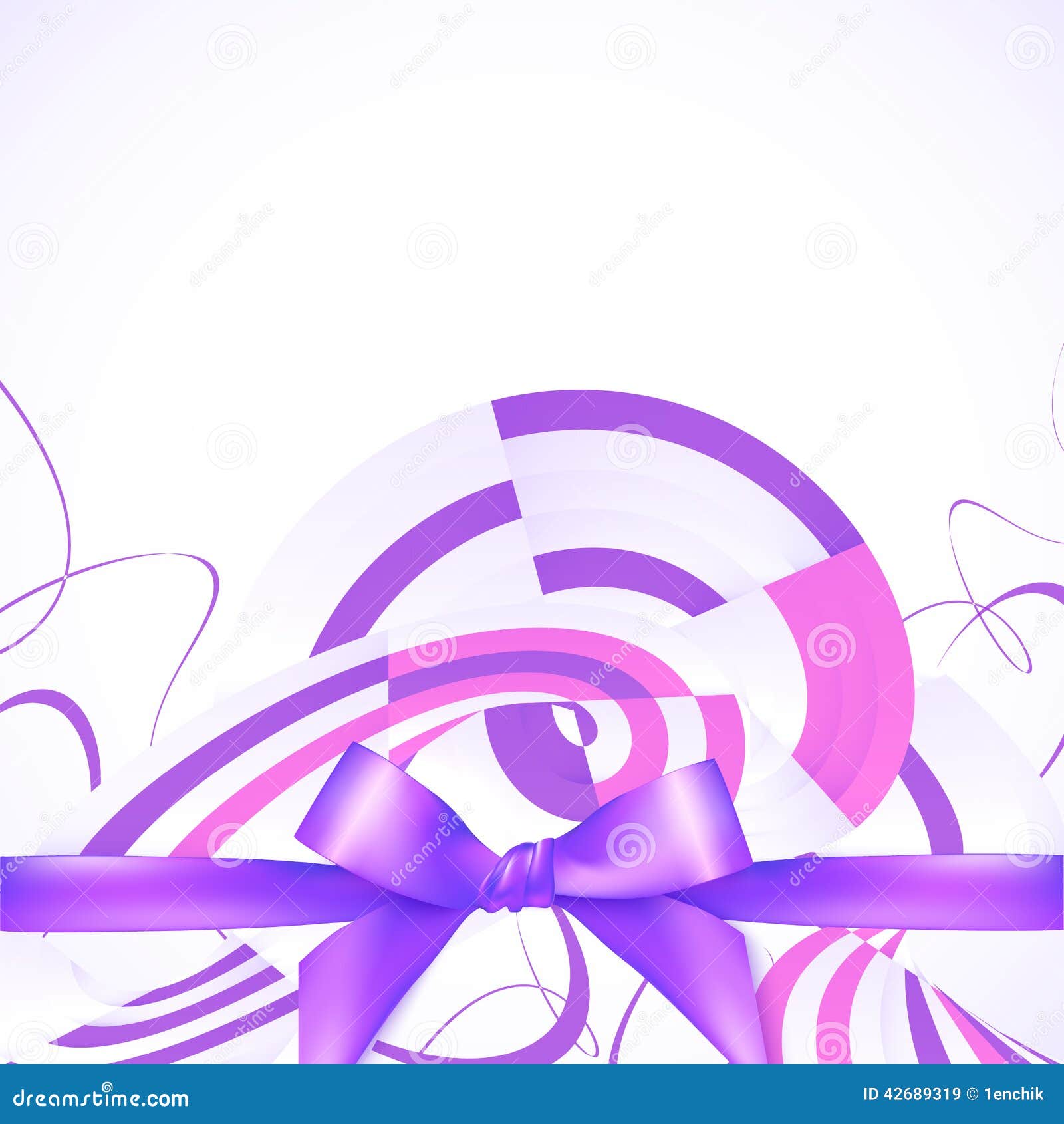 Purple Ribbon and Bow Abstract Background Stock Vector - Illustration ...