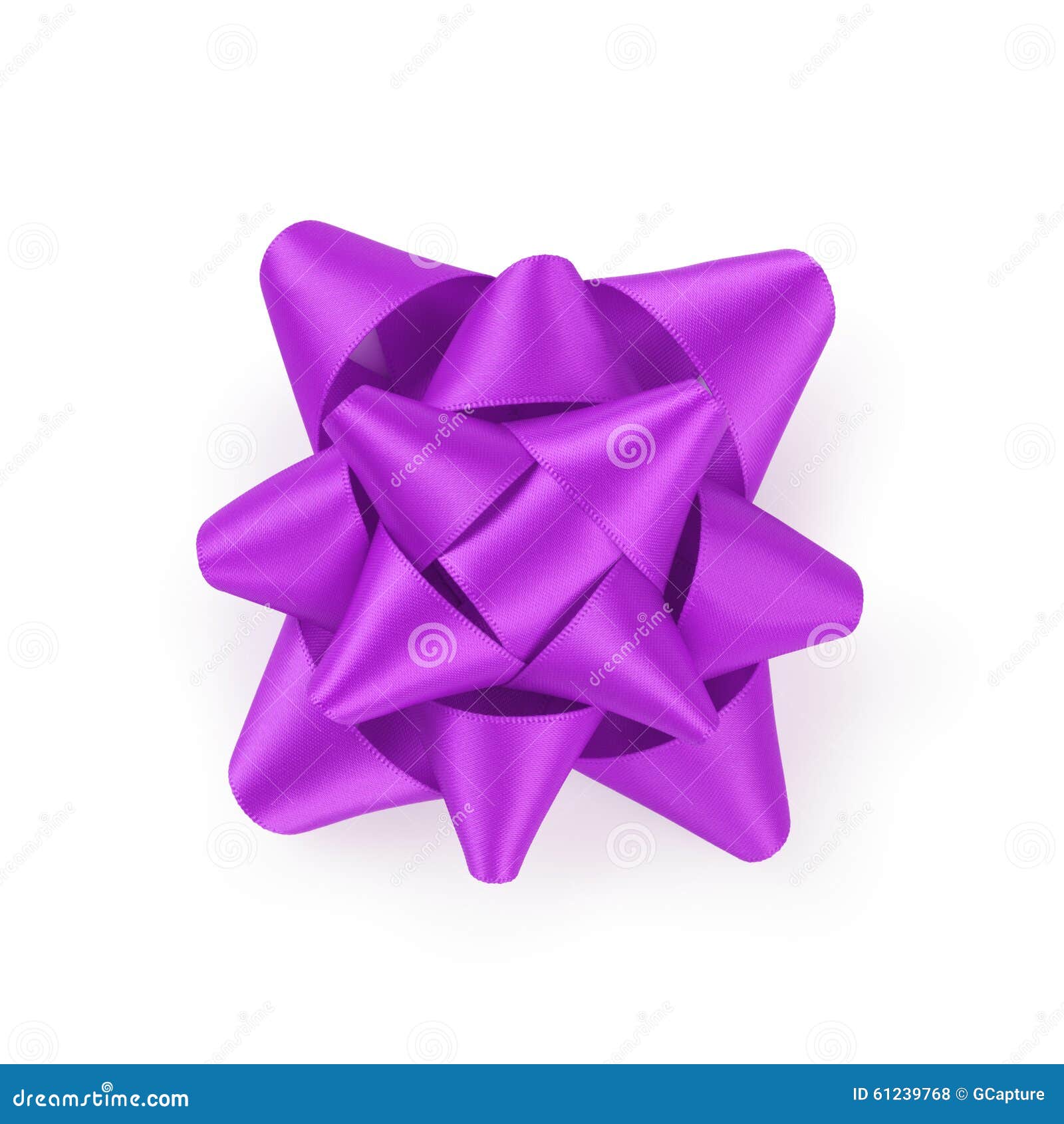 Purple Ribbon Gift Bow Isolated on White Stock Photo - Image of shiny ...