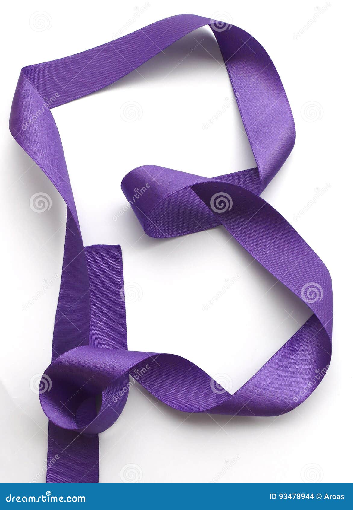 Purple Ribbon Over White Background, Design Element Stock Photo - Image ...