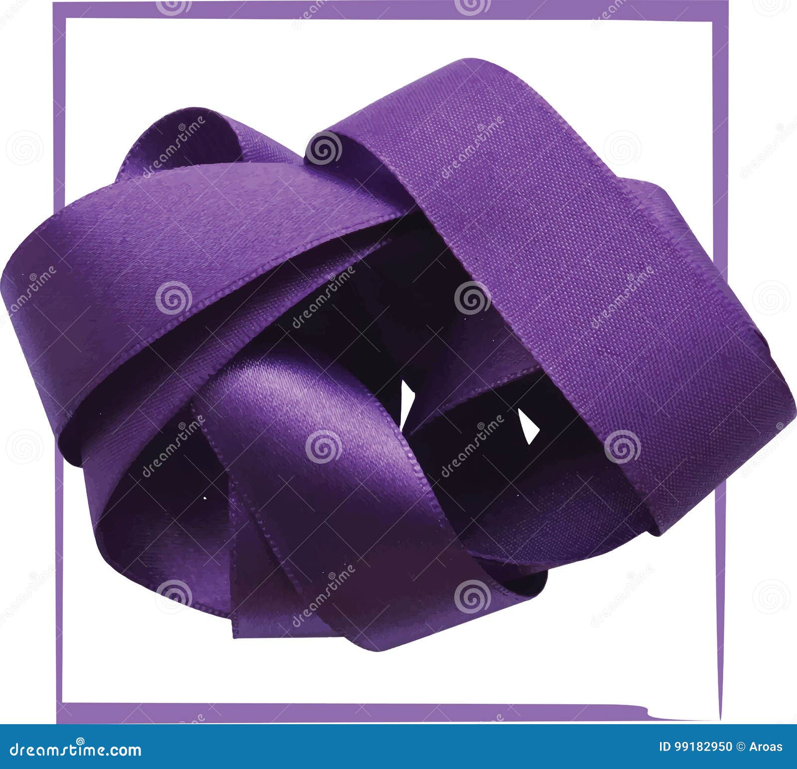 Purple Ribbon Over White Background, Design Element. Stock Vector ...