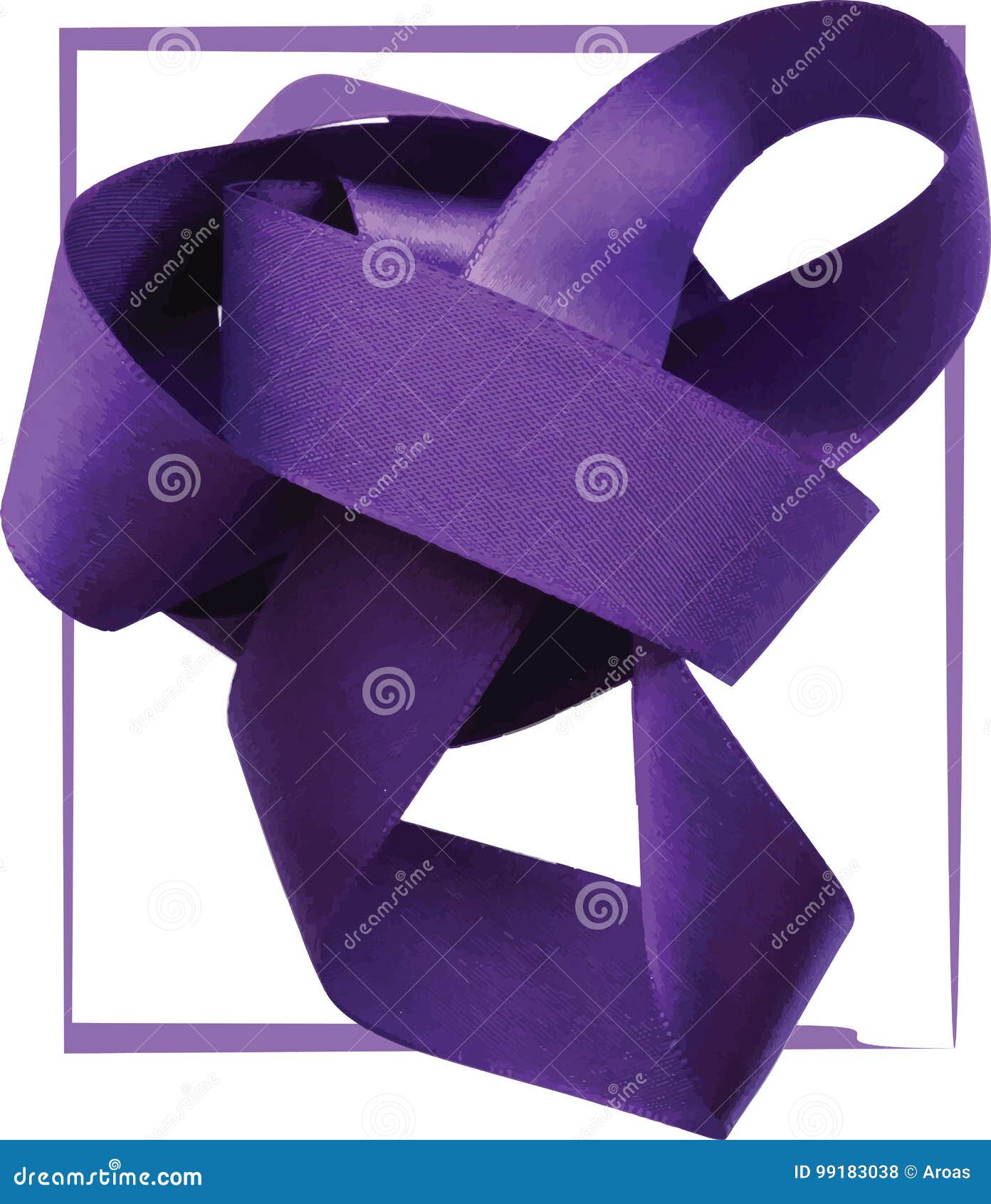 Purple Ribbon Over White Background, Design Element. Stock Vector ...
