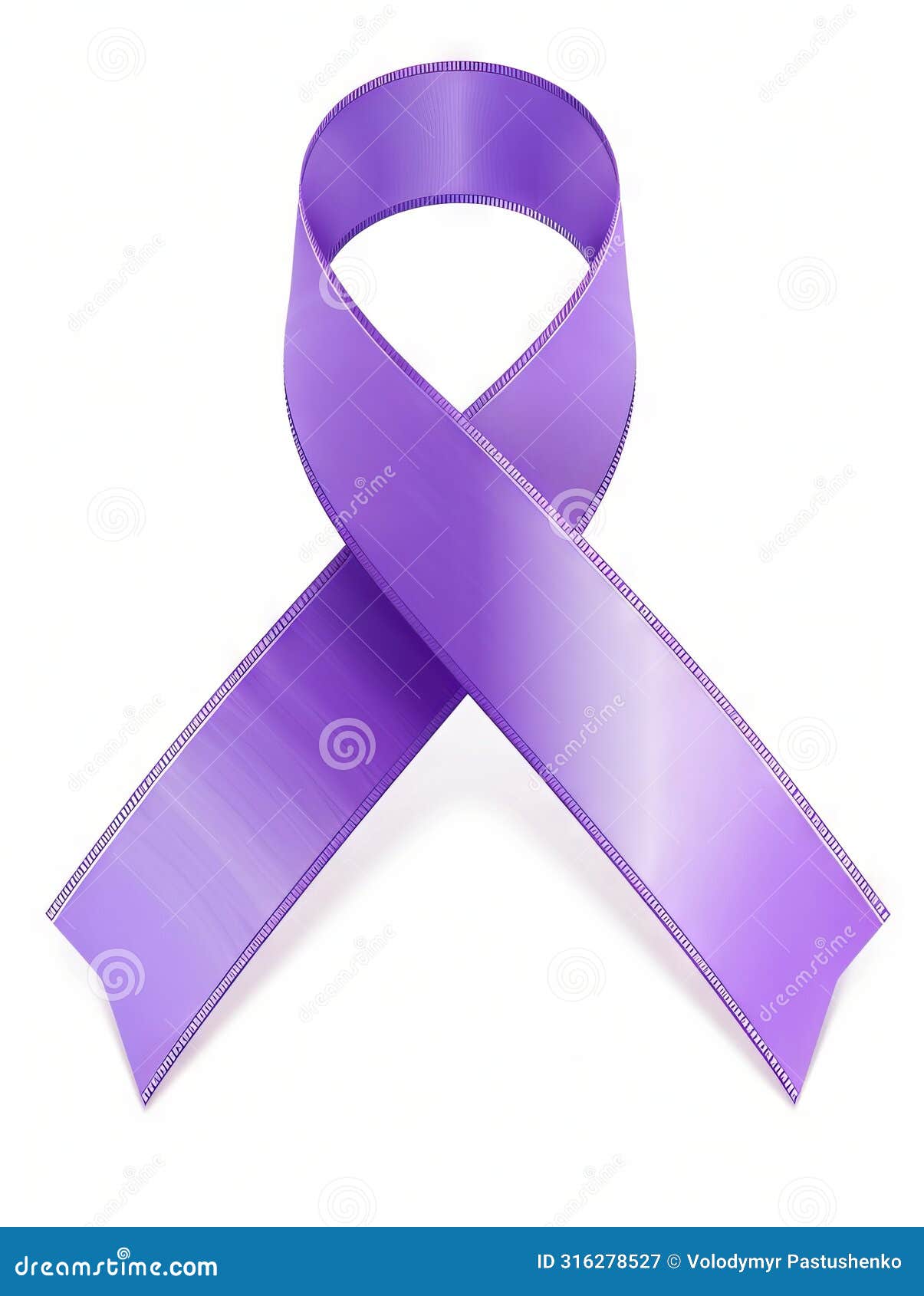 A Purple Ribbon with a White Background Stock Image - Image of cancer ...