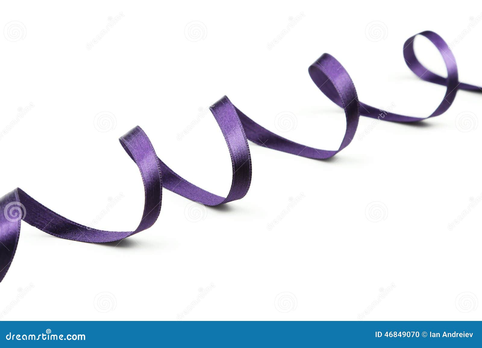 Purple Ribbon on White Background. Stock Photo - Image of event, curved ...