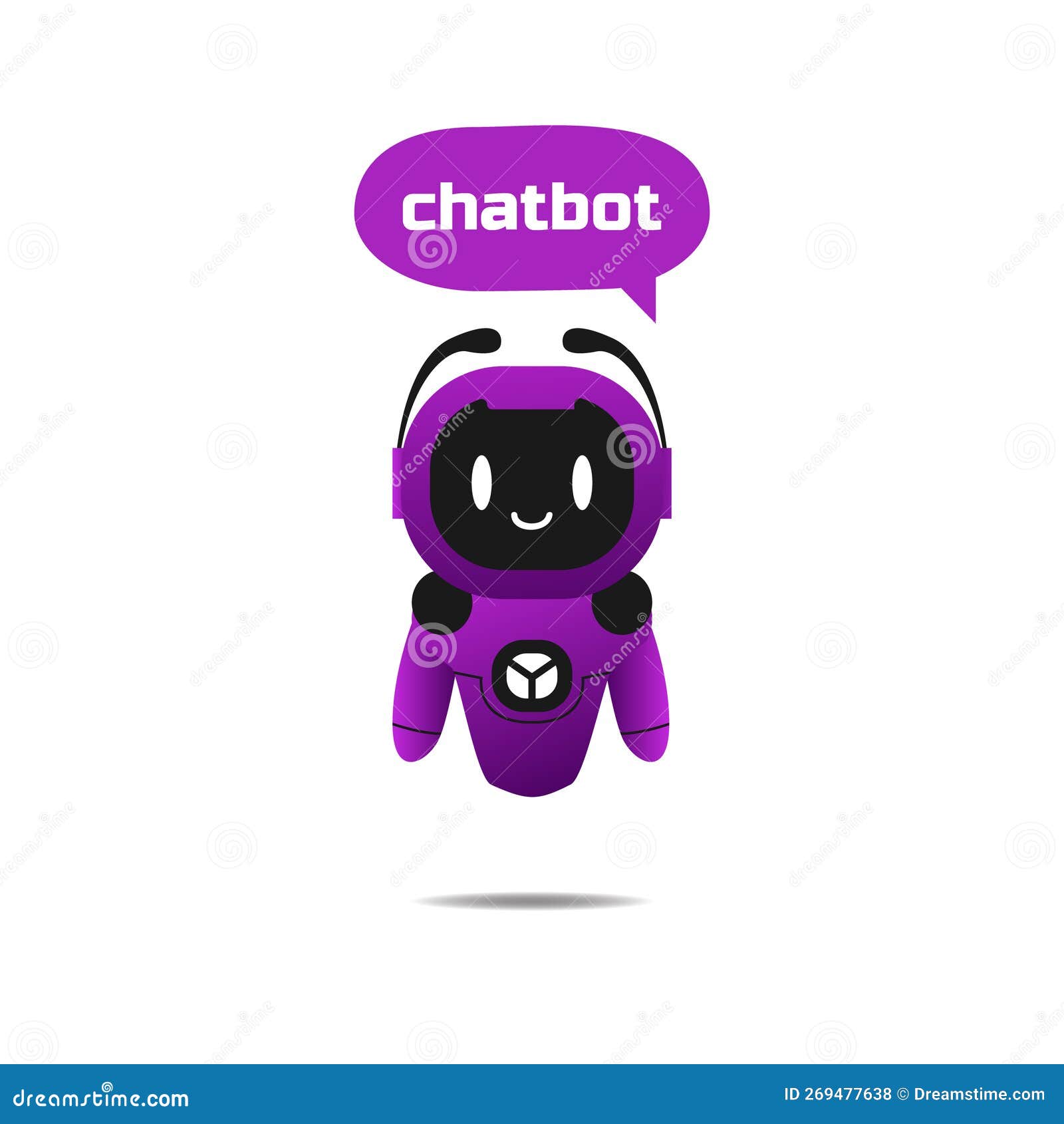 Purple Robot Chatbot Icon Design Illustration Stock Vector ...