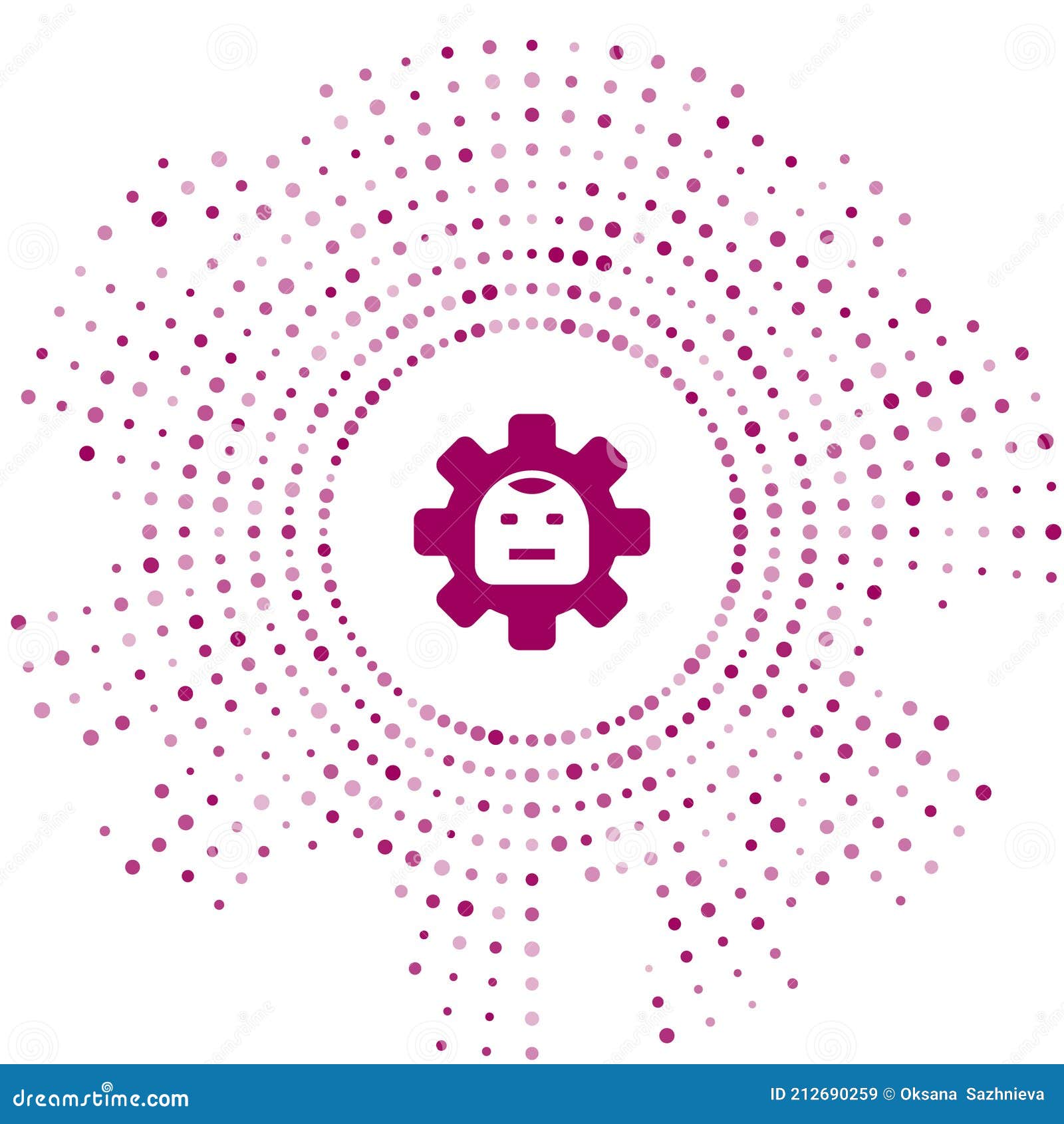 Purple Robot Icon Isolated on White Background. Artificial Intelligence ...