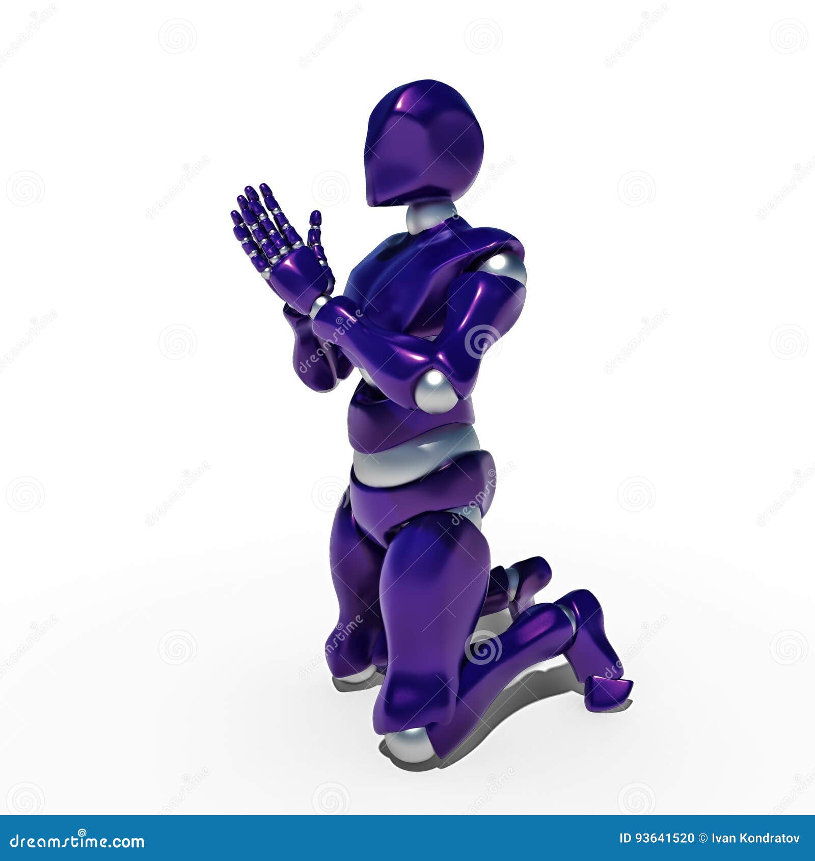 Purple robot stock illustration. Illustration of knees - 93641520