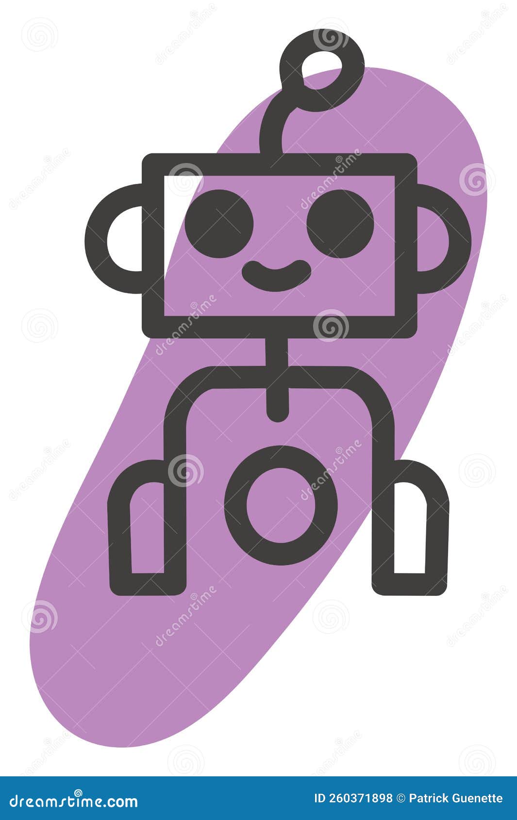 Purple robot, icon stock vector. Illustration of isolated - 260371898