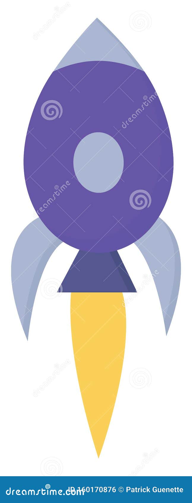Purple Rocket Flying, Illustration, Vector Stock Vector - Illustration ...