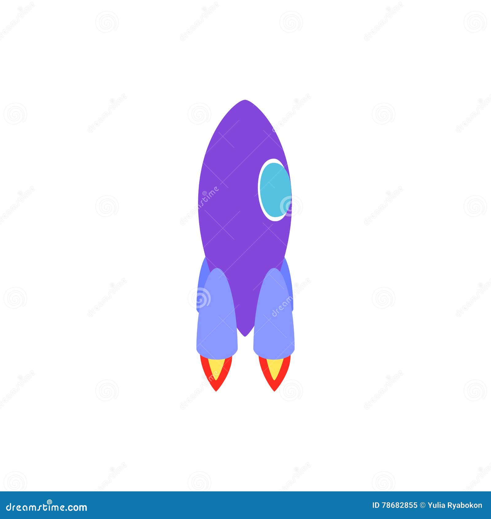 Purple Rocket Icon, Isometric 3d Style Stock Vector - Illustration of ...