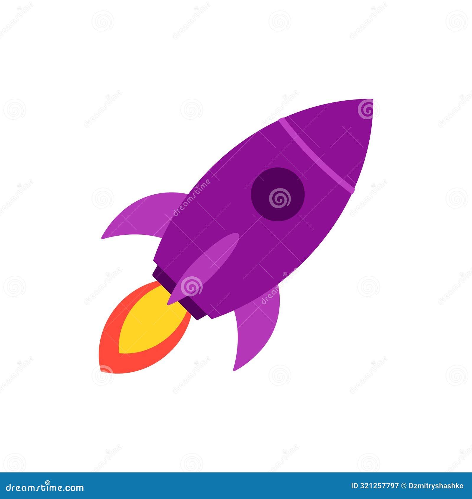 Purple Rocket Ship Icon. Clipart Image Cartoon Vector | CartoonDealer ...