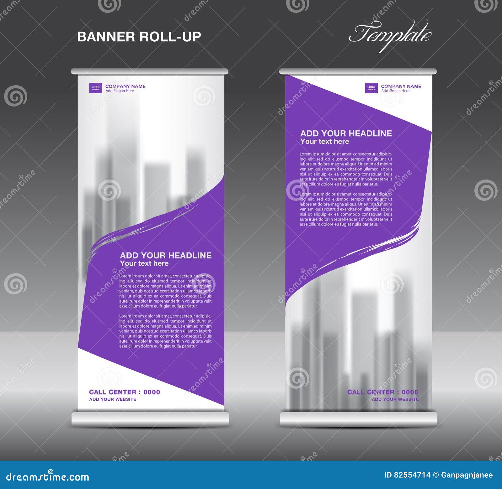 Purple Roll Up Banner Template Vector, Stand, Flyer Design, Banner ...