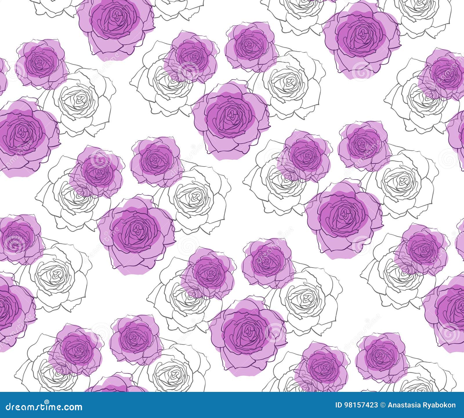 Purple rose pattern vector stock vector. Illustration of graceful ...
