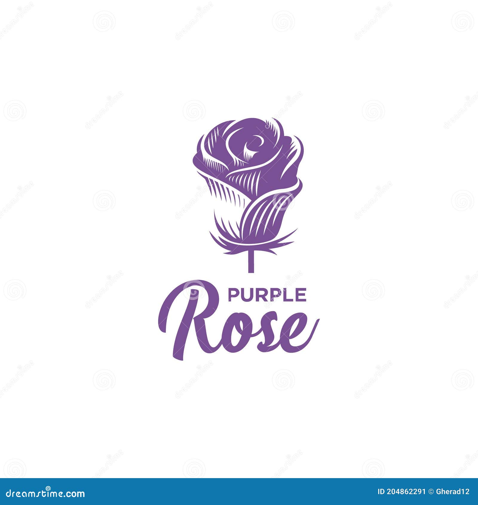 Purple Rose Silhouette Logo Stock Illustration - Illustration of ...