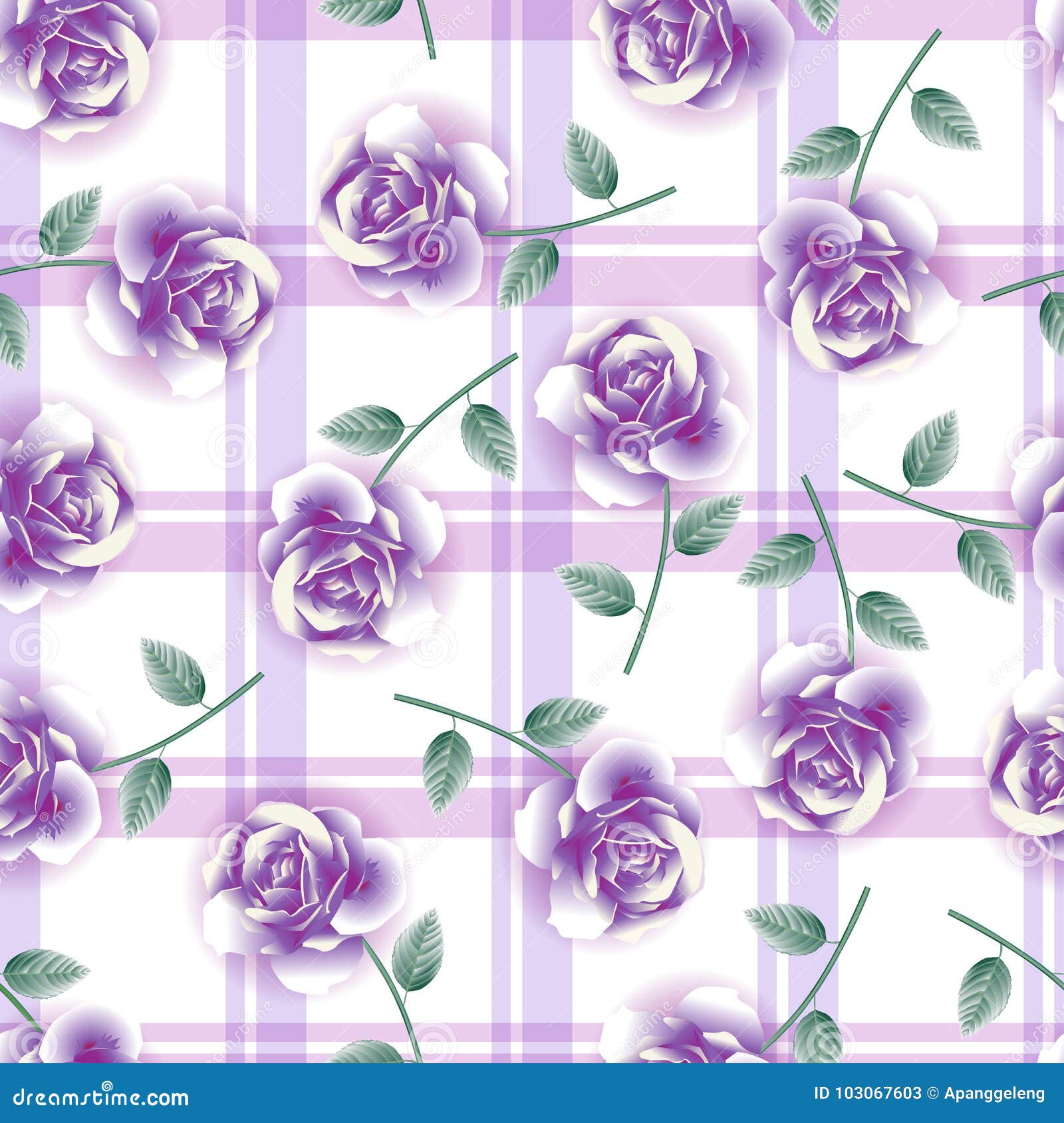 Purple Roses Pattern stock vector. Illustration of square - 103067603
