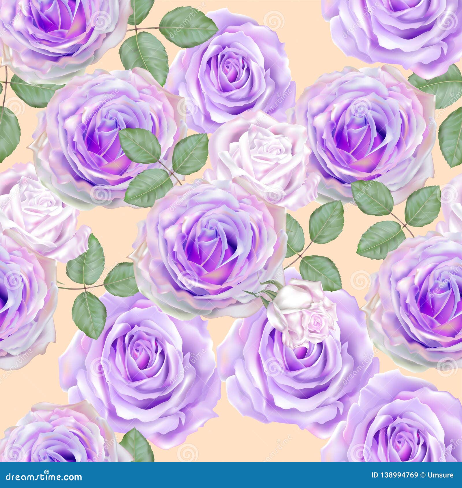 Purple Roses Seamless Pattern Stock Vector - Illustration of beauty ...