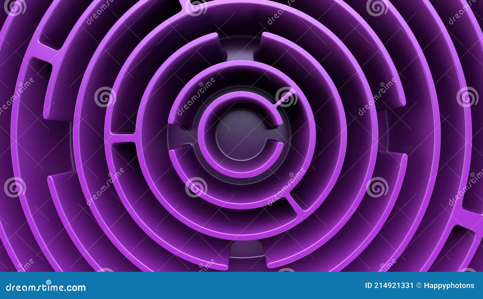 Purple Round Labyrinth. Top View Stock Illustration - Illustration of ...