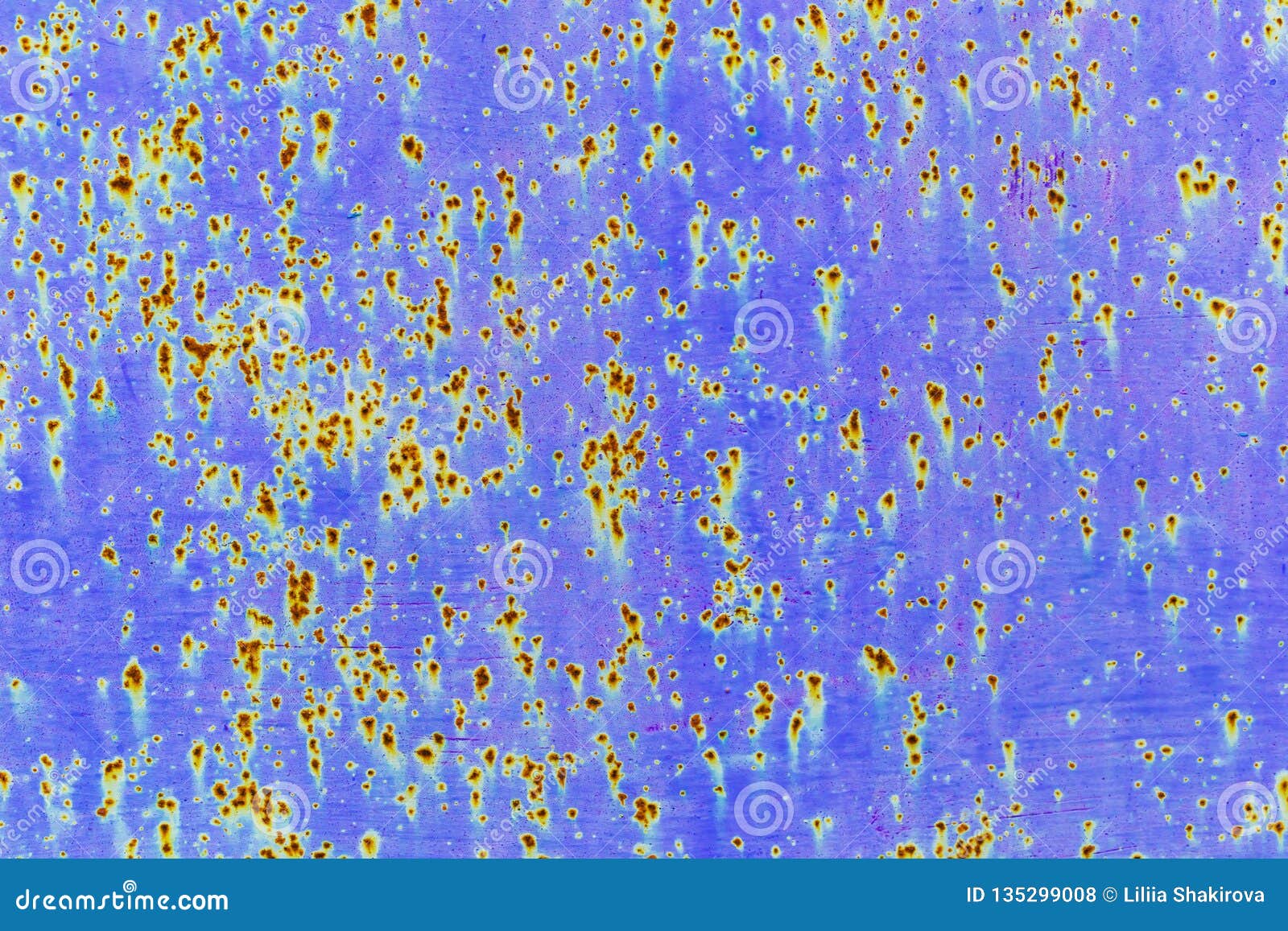 Purple. Rusted Blue Painted Metal Wall, Texture, Background Stock Photo ...