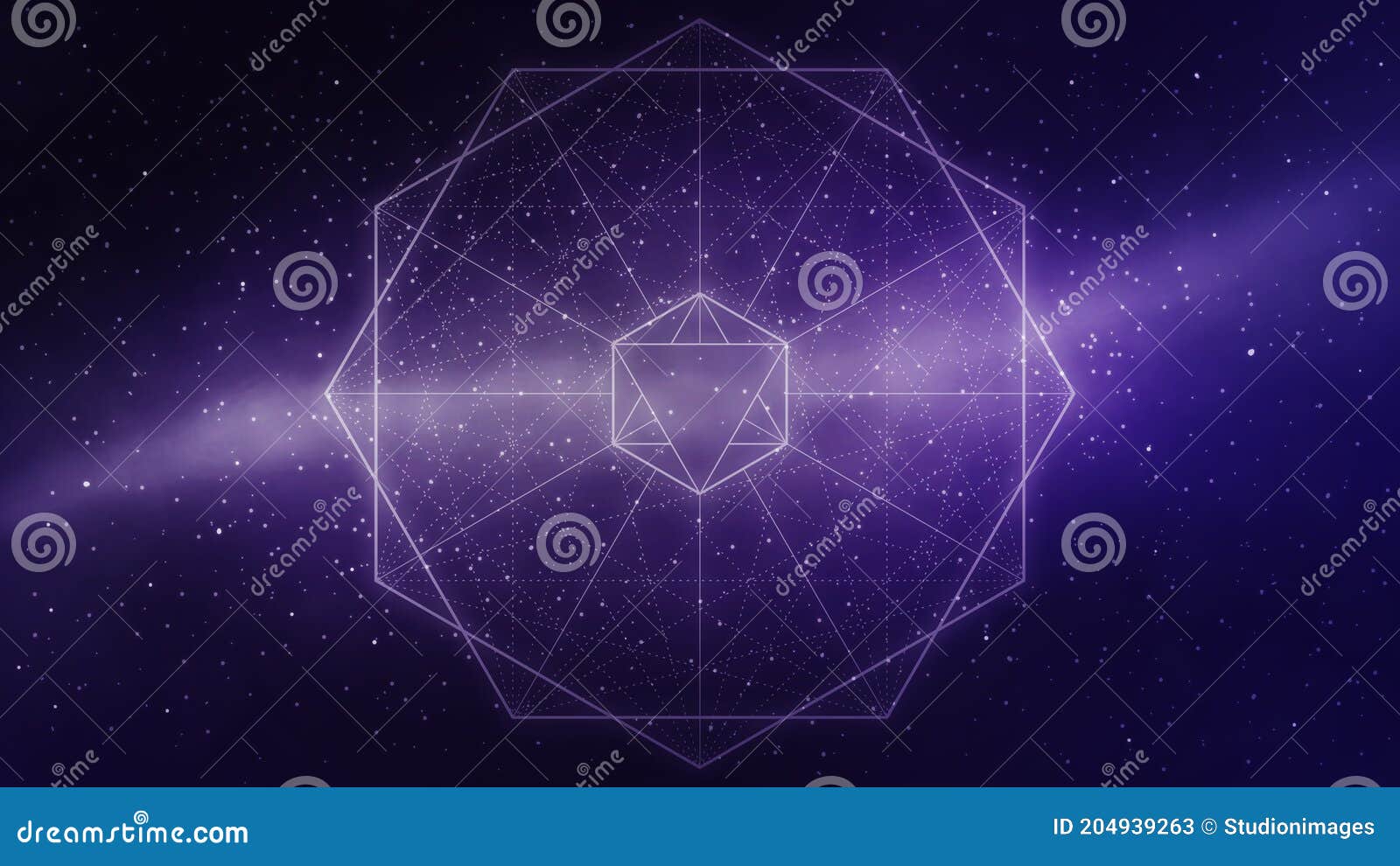 Purple Sacred Geometry, Hexagon Abstract Line Art in Space - Background ...