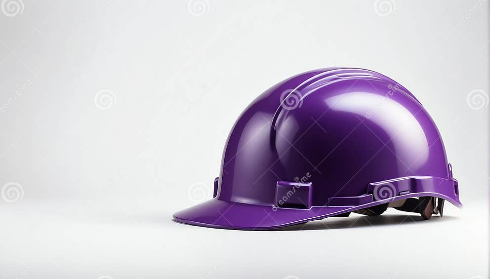 Purple Safety Helmet on Plain White Background with Ai Generated Stock ...